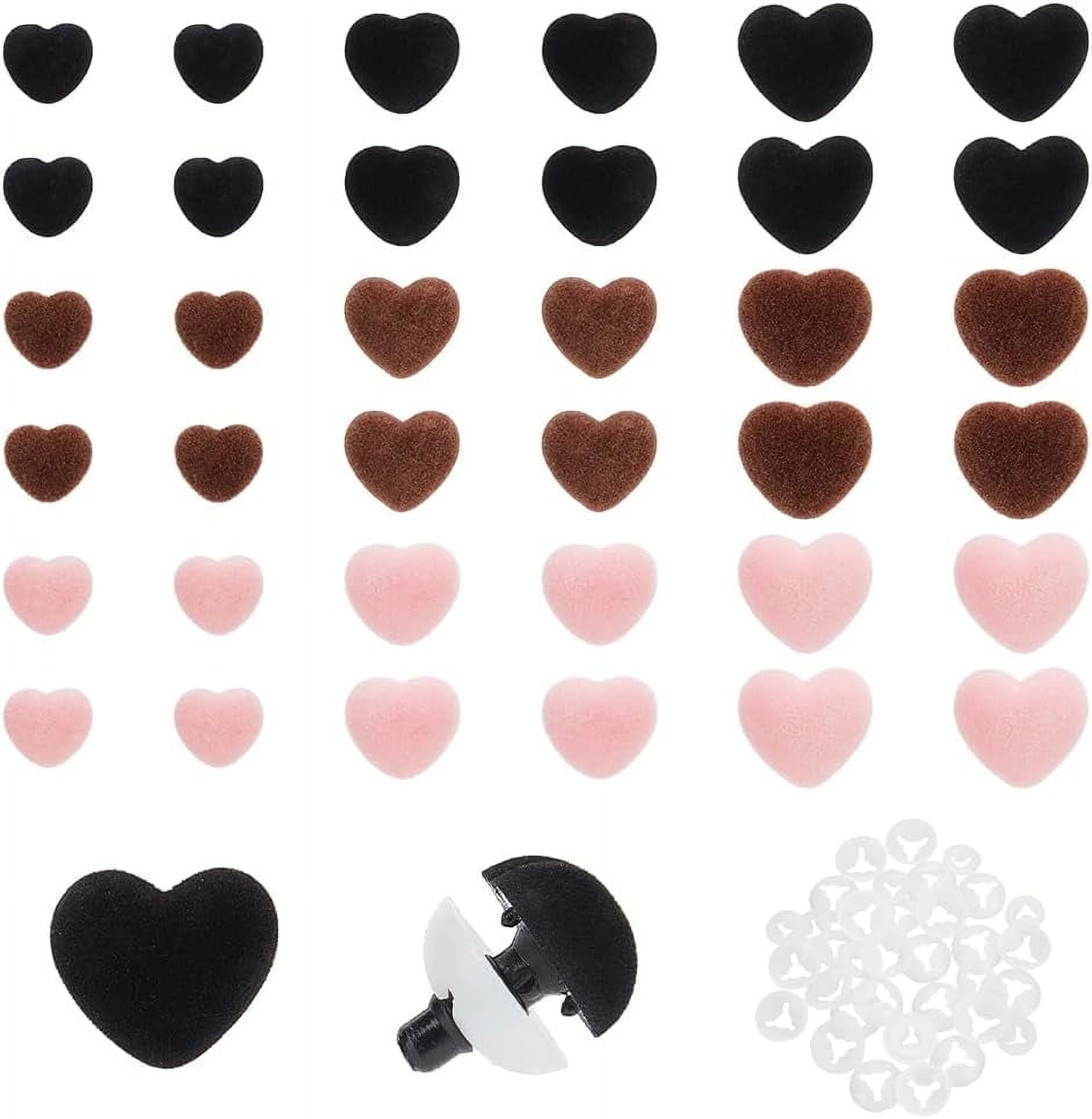 36pcs Flocking Safety Noses 3 Sizes Heart Noses Crafts Noses Amigurumi ...