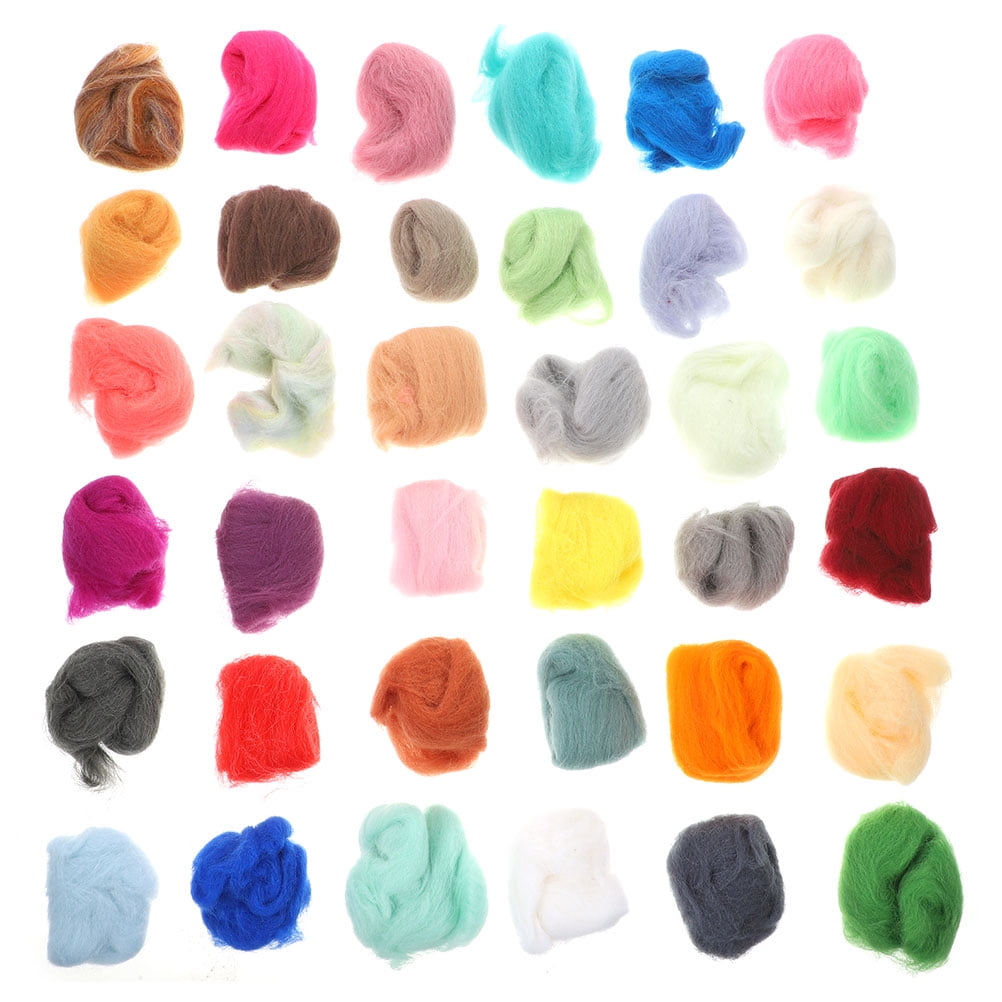 36pcs Handcrafted Felting Wool Kit DIY Needle Felting Material Roving ...