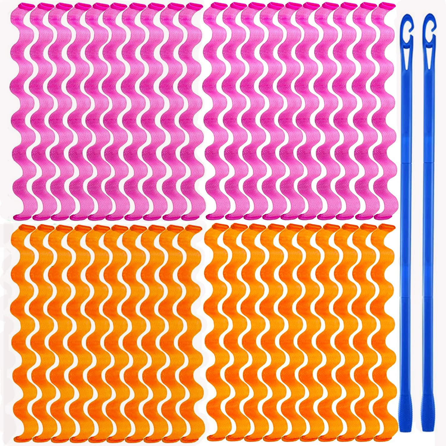 36pcs Heatless Hair Curlers Beach Wave Formers Magic Curlers 22inch No ...
