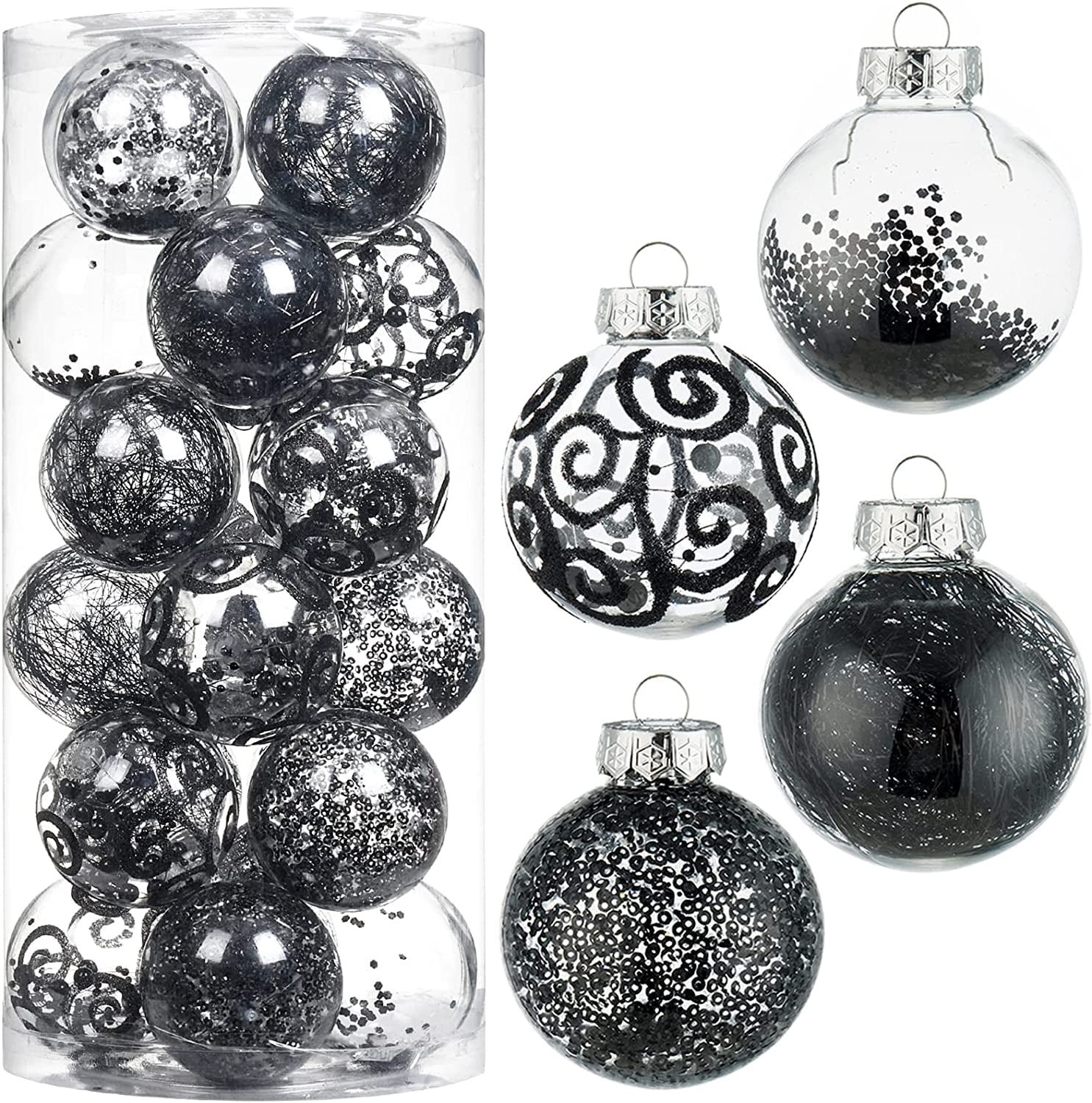 Christmas Ball Ornaments Shatterproof Clear Large Plastic Hanging Ball ...