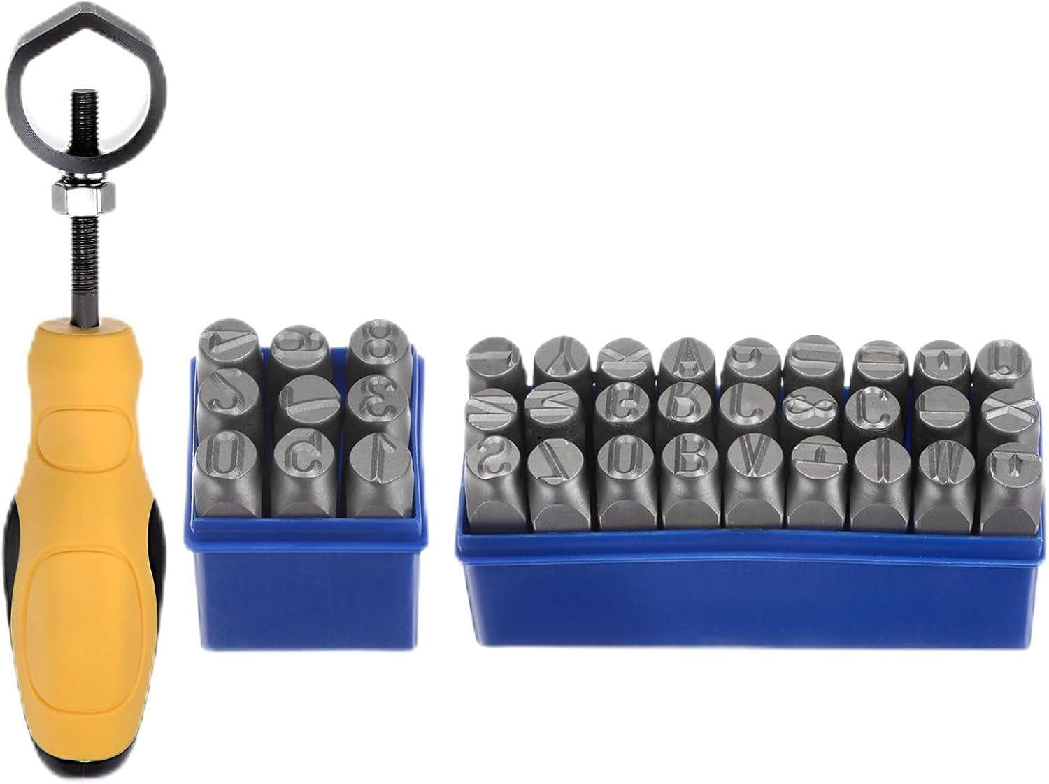 36pcs Metal Stamping Kit 31/64" (12.5mm) (A-Z, 0-8, "&" Symbol) Steel ...