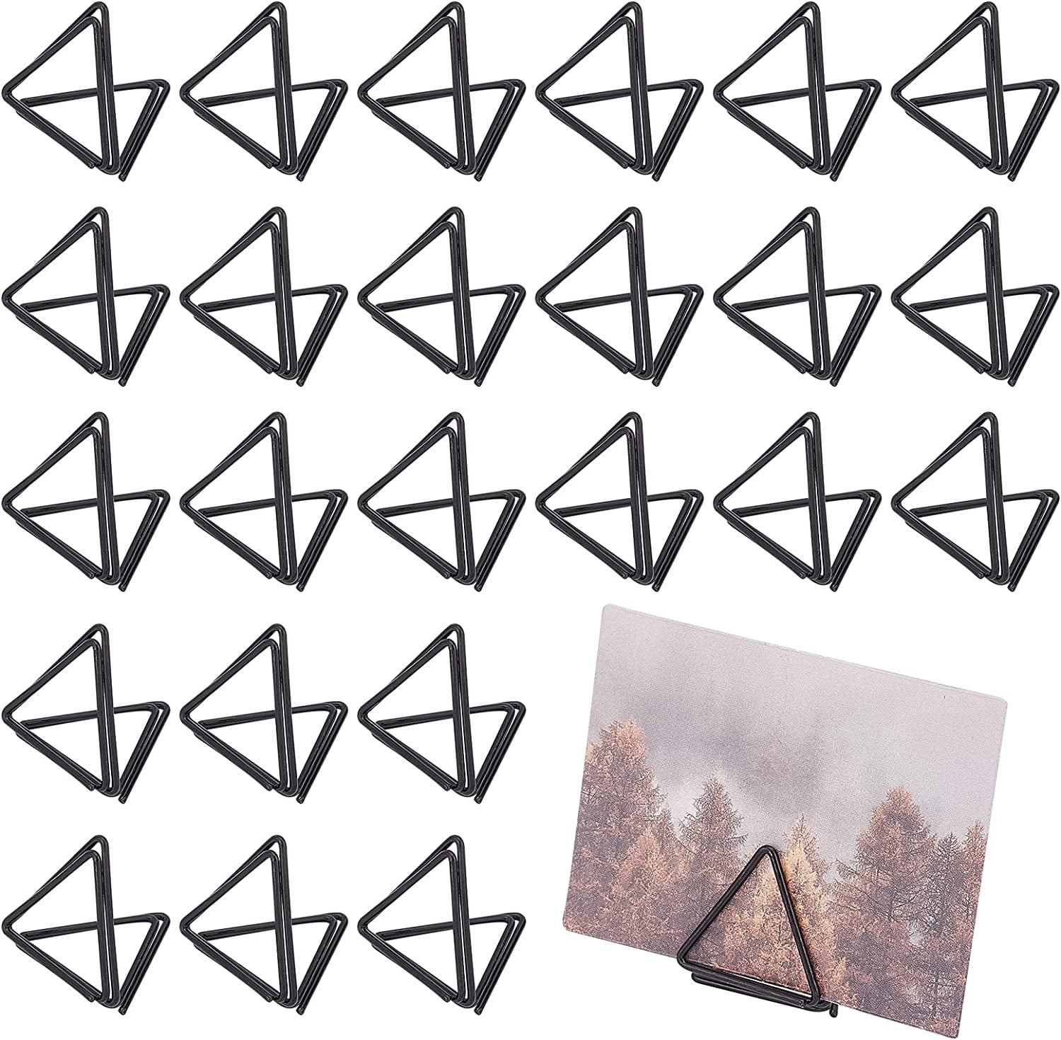 36pcs Mini Place Card Holders Black Metal Table Card Holders Triangle ...