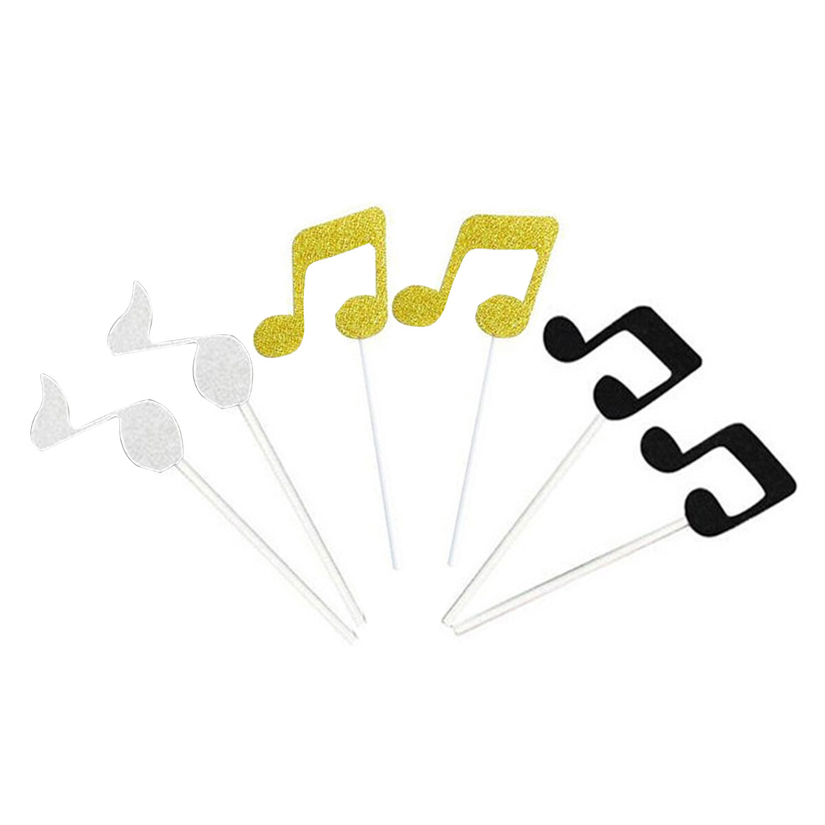 36pcs Music Notes Shaped Cake Toppers Paper Cake Picks Cupcake Decor ...