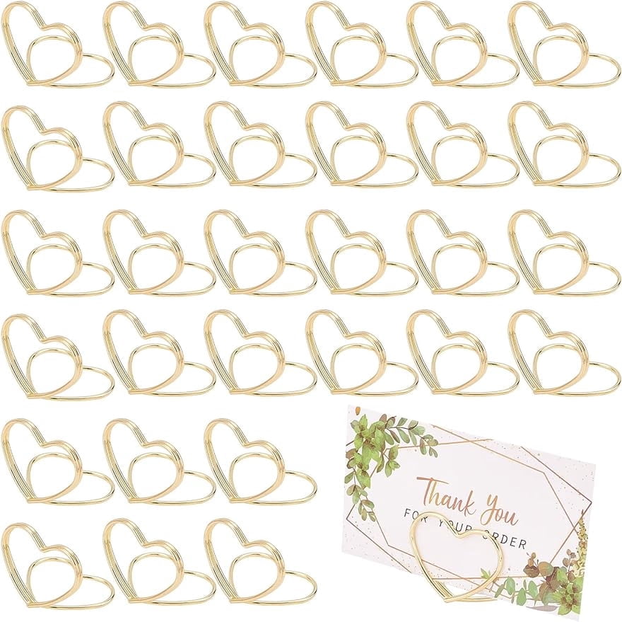36pcs Place Card Holder Heart Shape Table Number Holder Stands Light ...