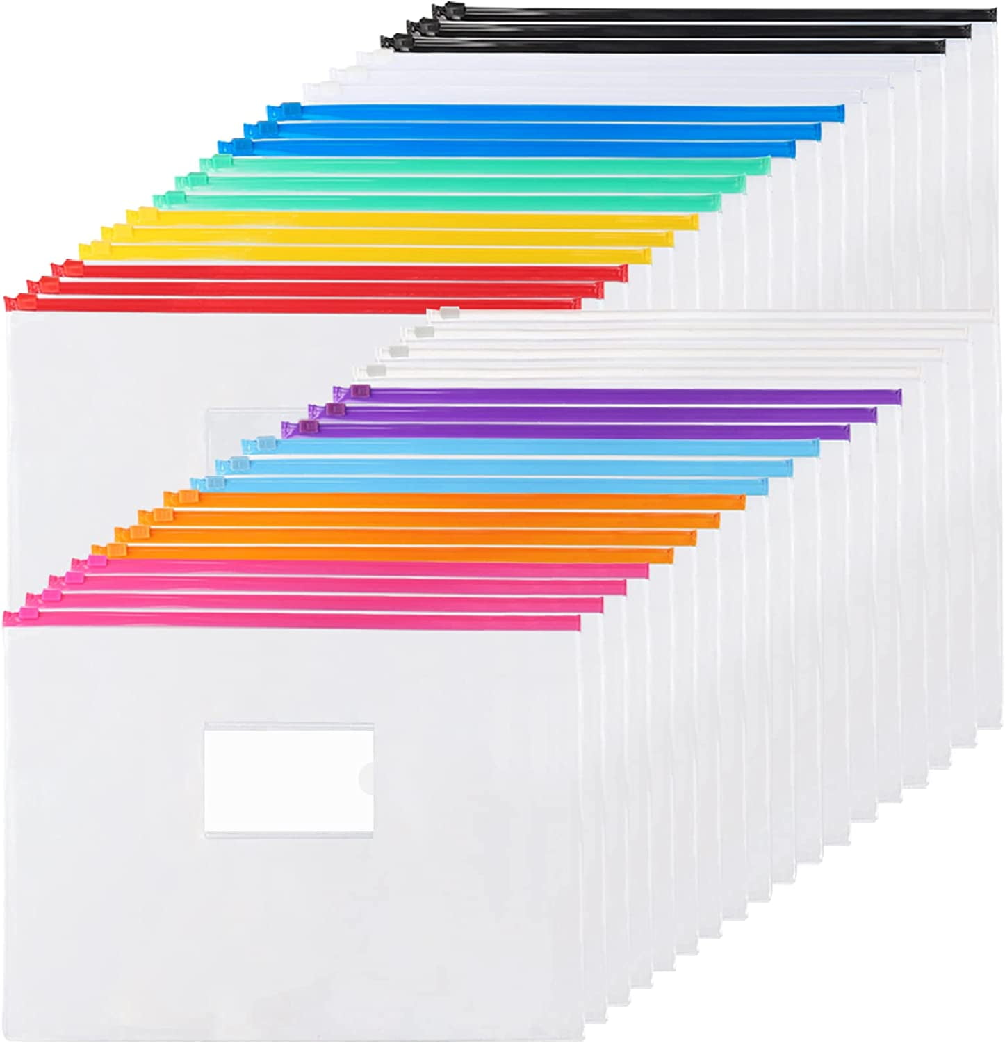 36pcs Plastic Envelopes Poly Zip Envelope Zipper File Folders, A4 ...