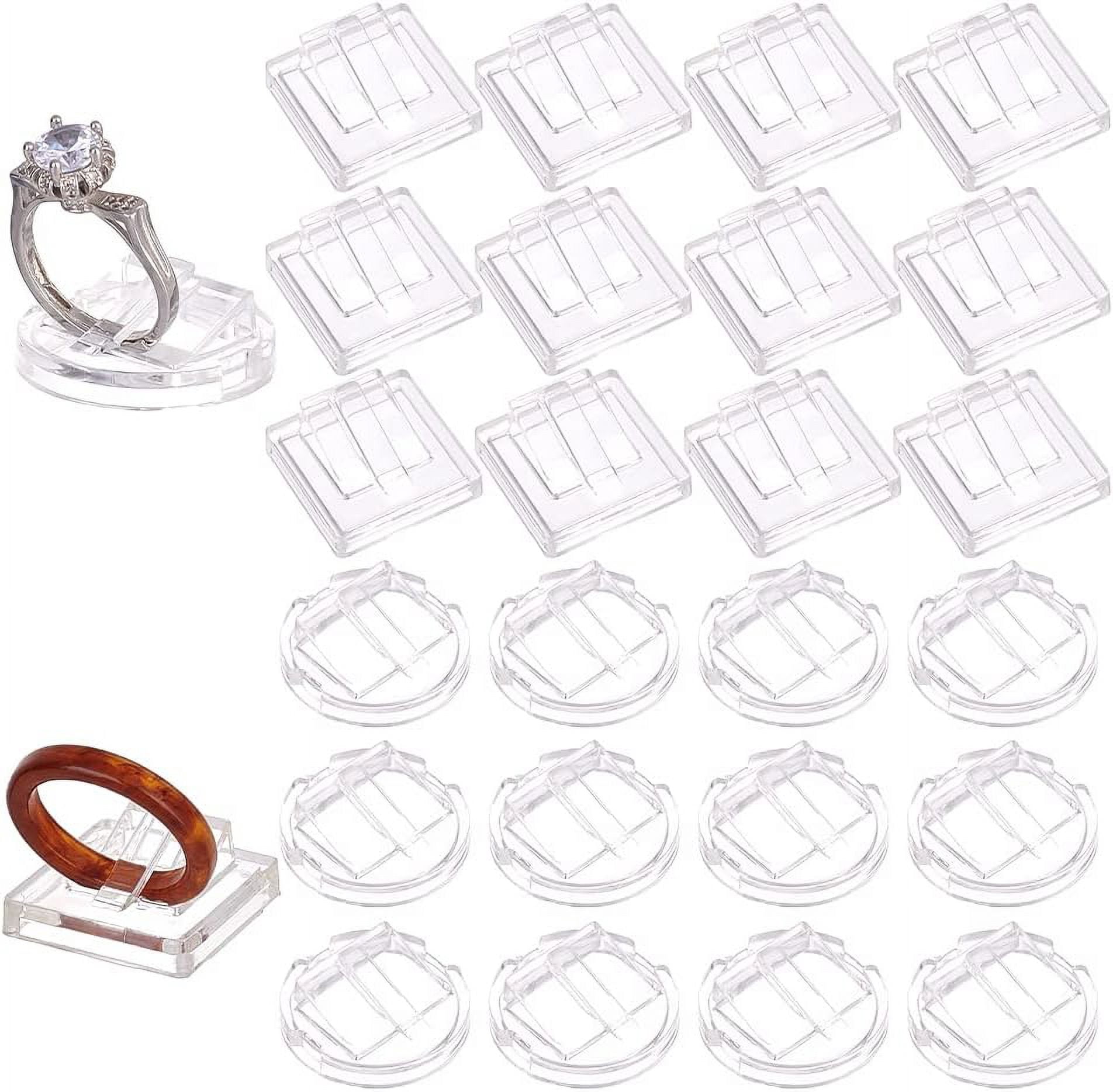36pcs Ring Display Stands 2 Styles Plastic Ring Holder Jewelry Display ...