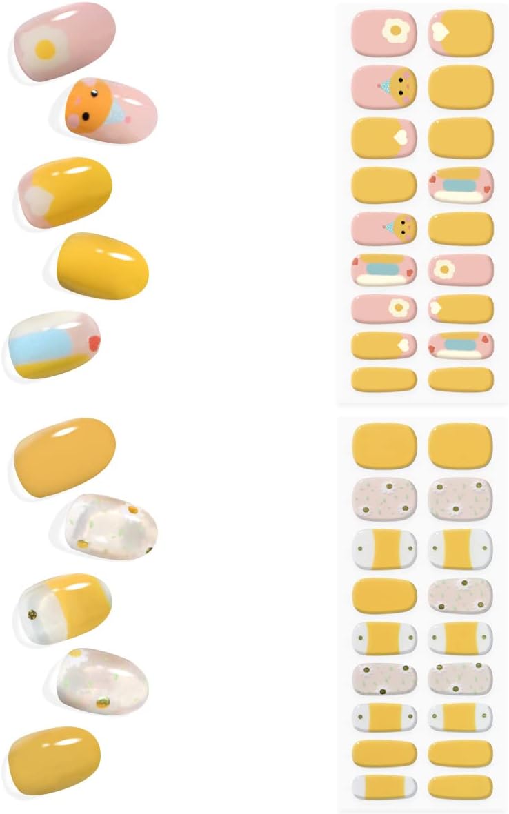 36pcs Semi Cured Gel Nail Strips Salon-Quality UV Gel Nail Wraps ...