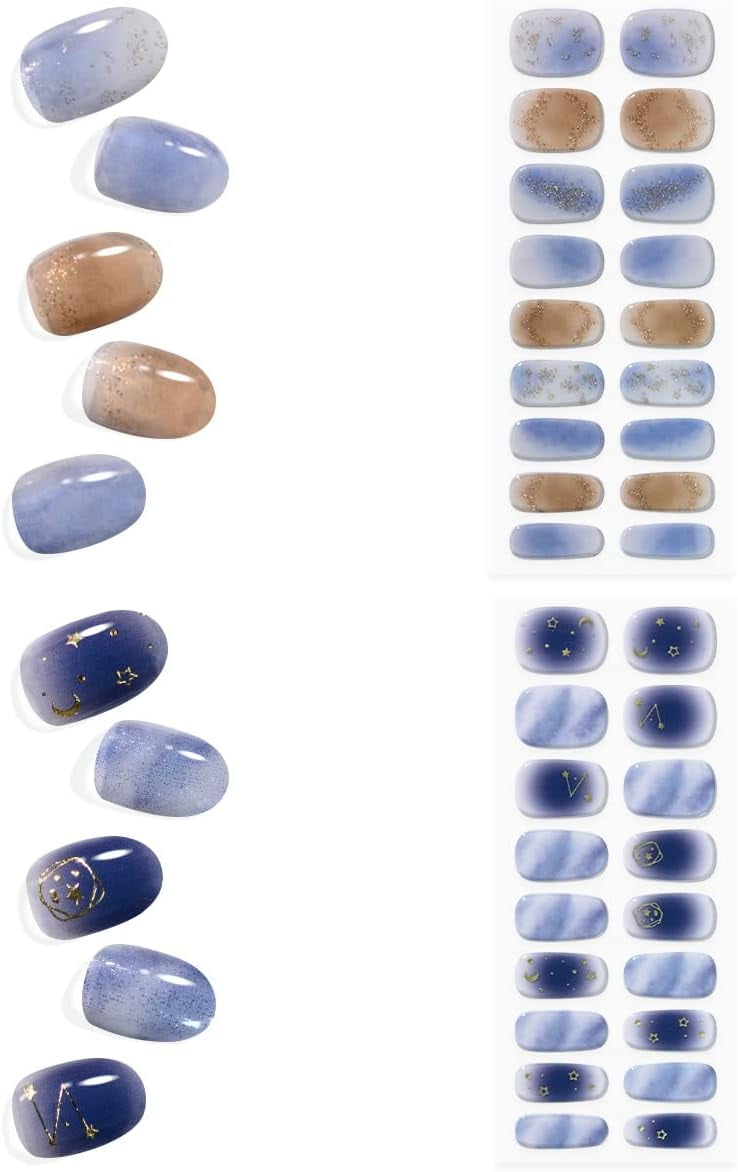 36pcs Semi Cured Gel Nail Strips Salon-Quality UV Gel Nail Wraps ...