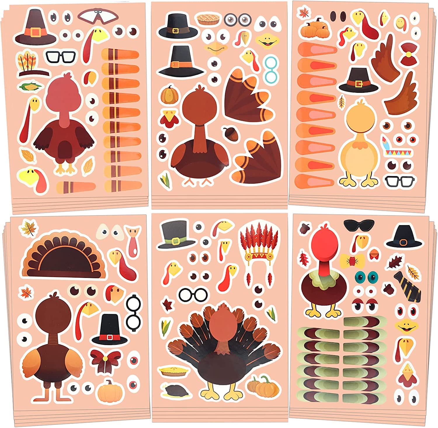 36pcs Thanksgiving Stickers for Kids Thanksgiving Activities for Kids ...