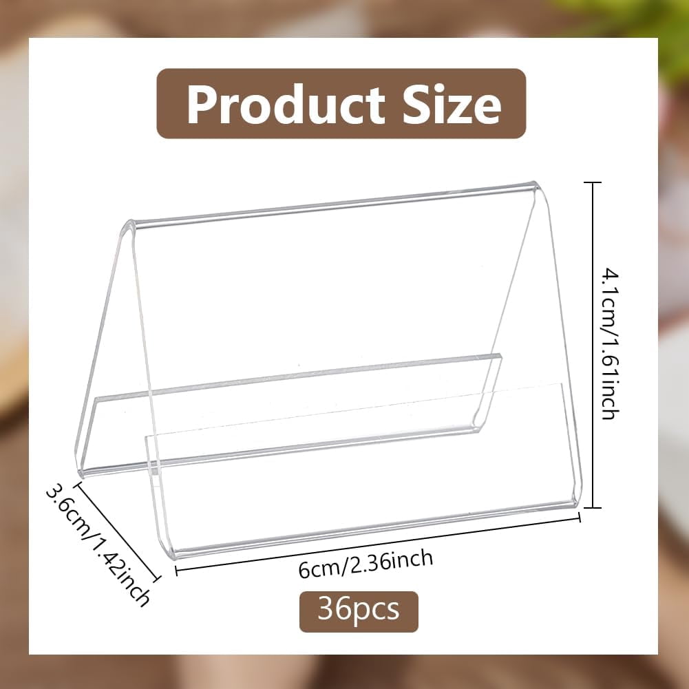 36pcs V-Shaped Transparent Acrylic Slant Back Sign Holder Table Menu ...