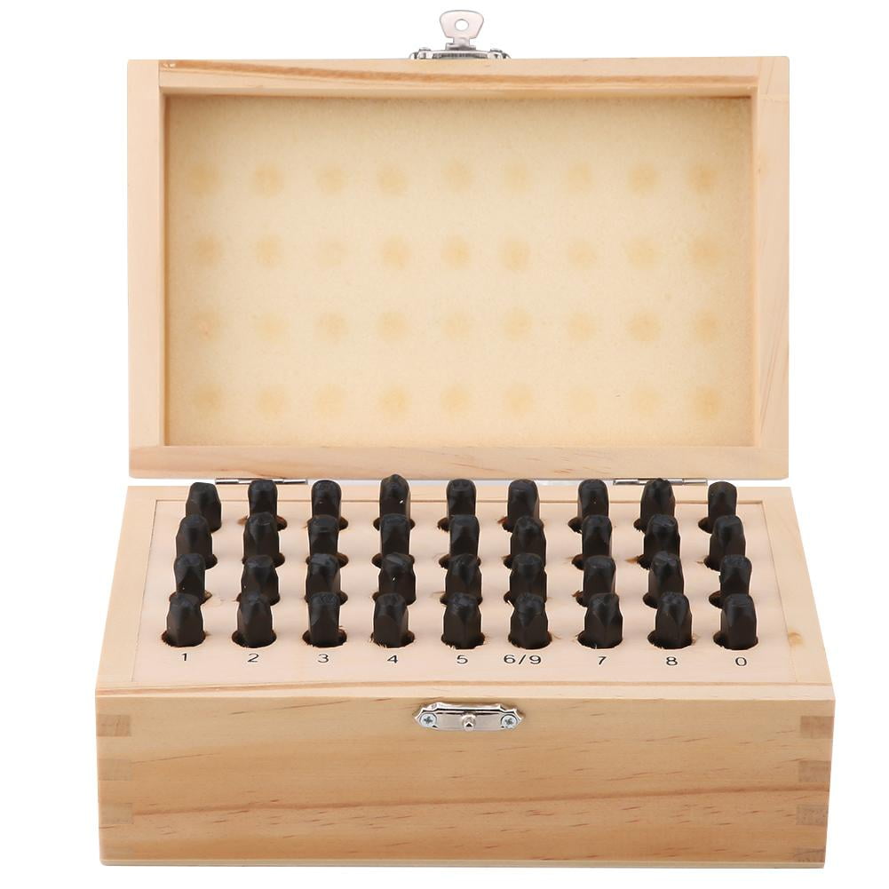 36pcs/set 6mm Steel Stamp Punch Set Alphabet Letter & Number Die Tool ...