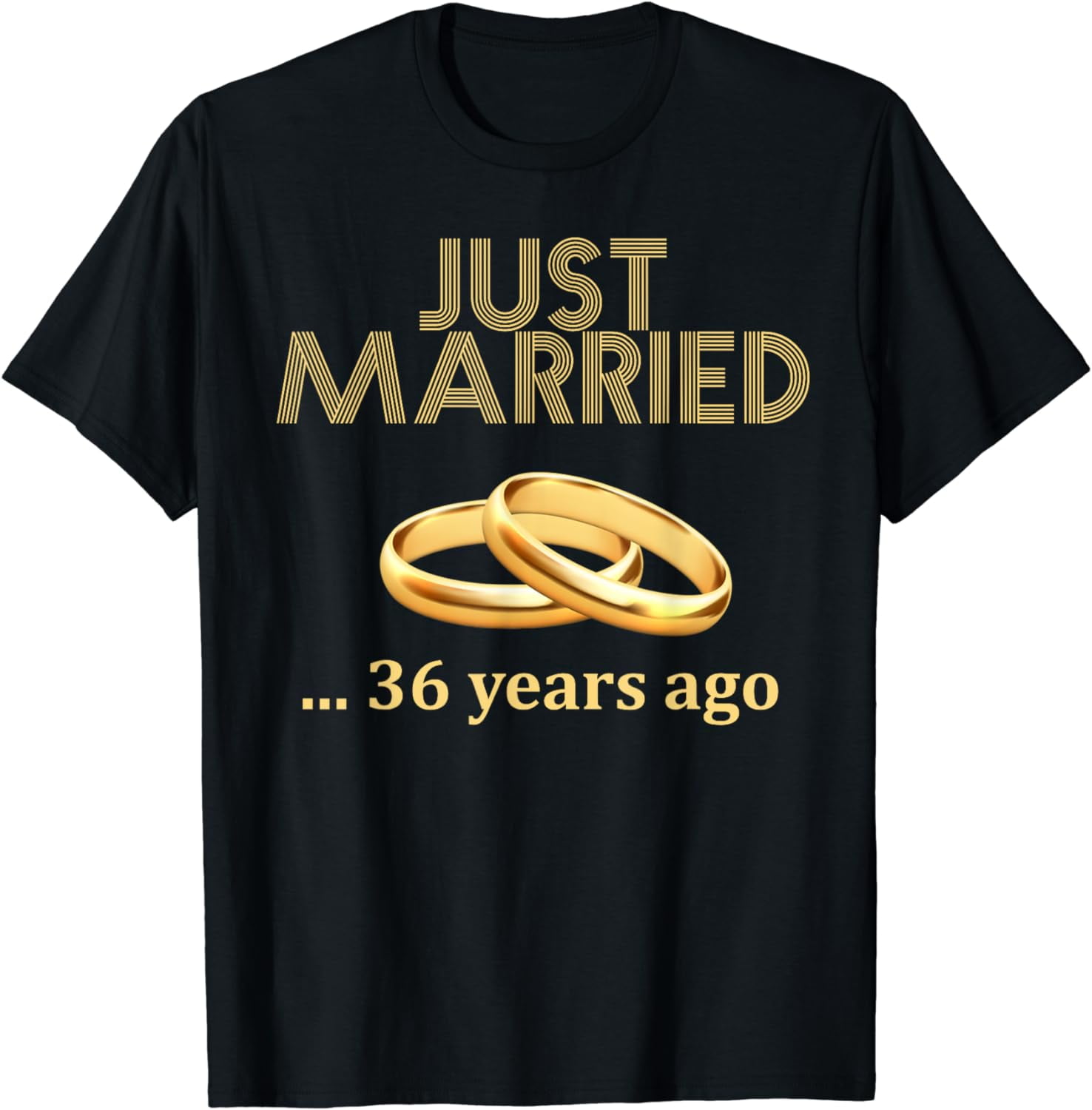 36th Wedding Anniversary T-Shirt Just Married 36 Years Ago T-Shirt ...