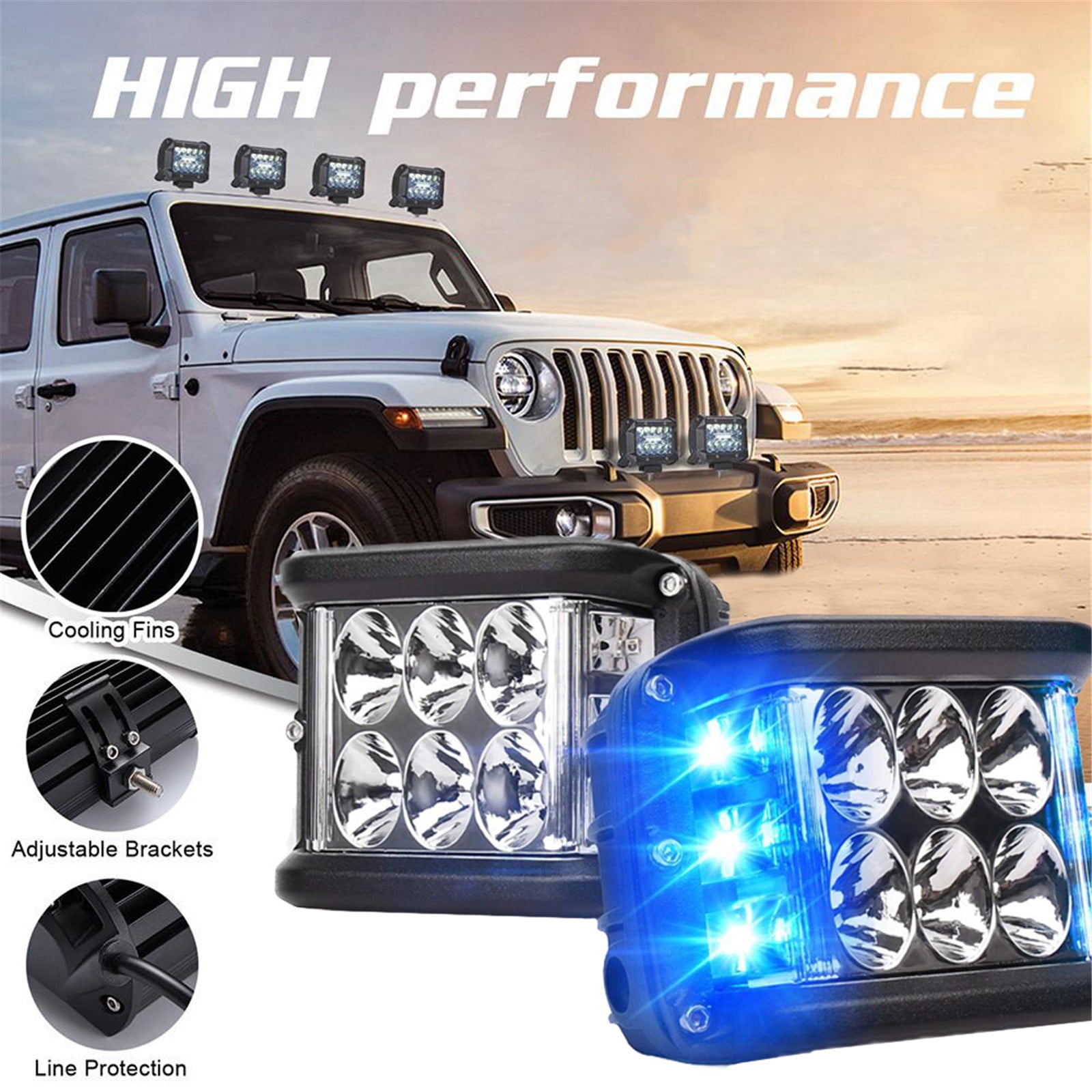 36w Car Sides Led Light, Double-sided Color Strobe Pod, Bright Led ...
