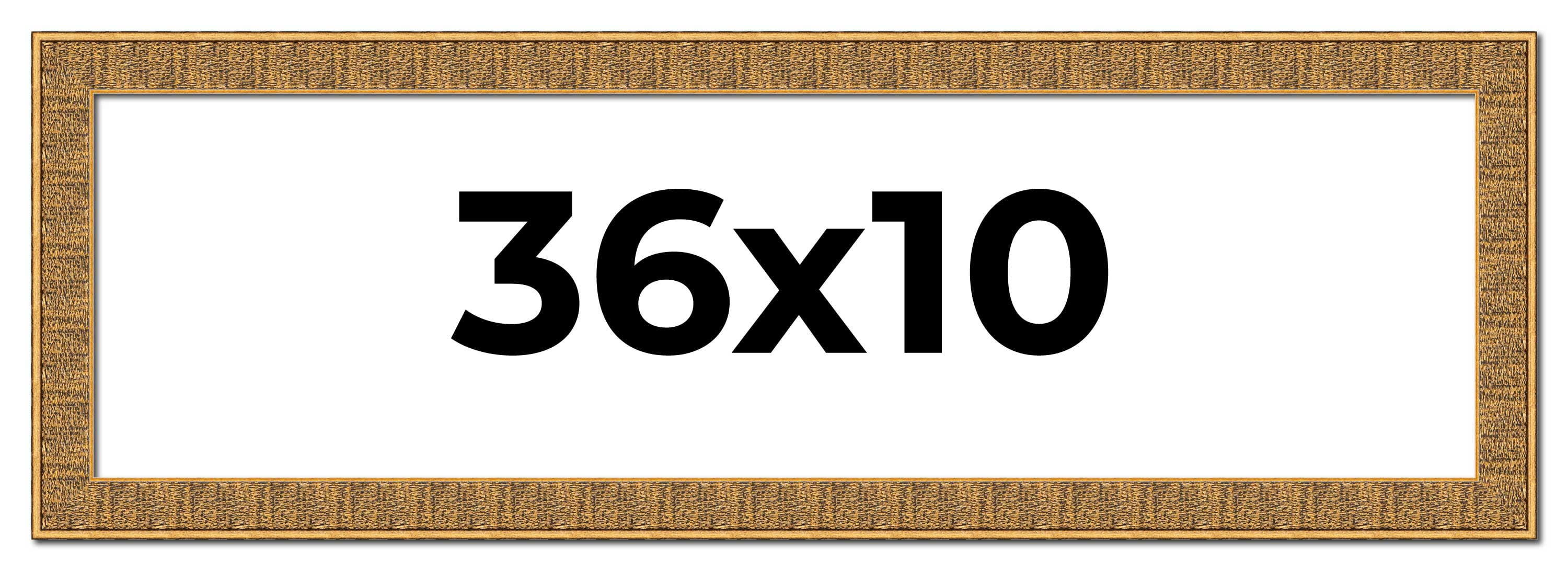 36x10 Frame Black and Gold Distressed Solid Wood Sonoma Picture Frame ...