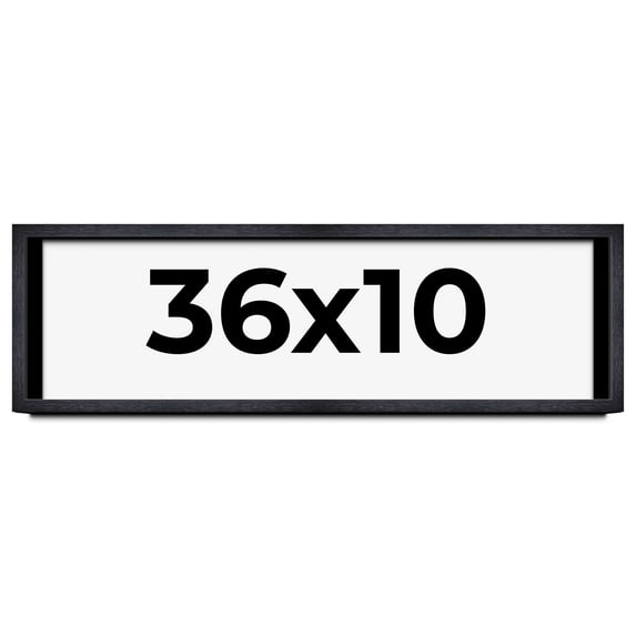 36x10 Shadow Box Frame Black | 1 Inches Deep Real Wood Farmhouse ...