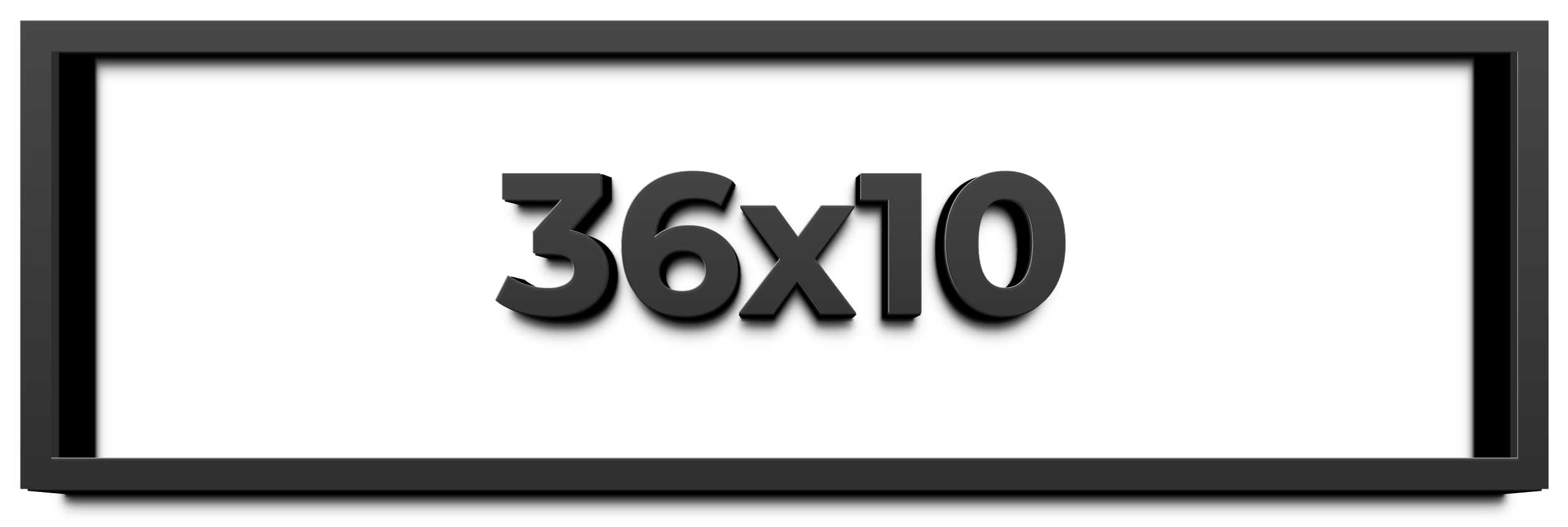36x10 Shadow Box Frame Black | 1 inches Deep Real Wood Contemporary ...