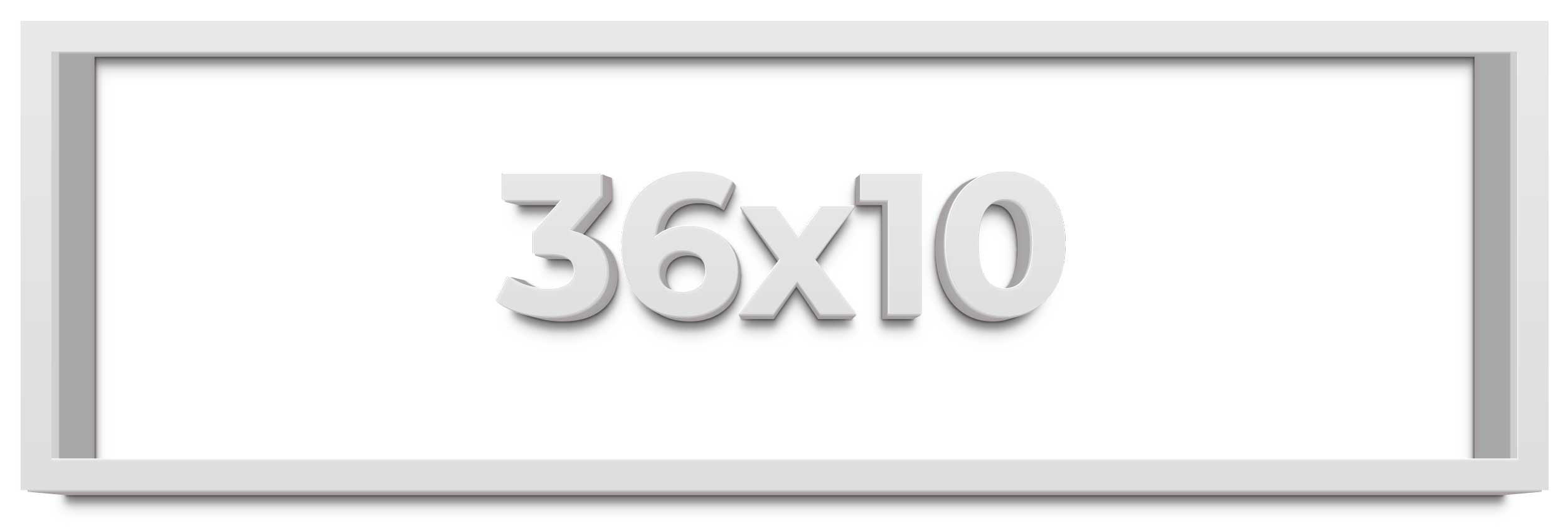 36x10 Shadow Box Frame White | 1 Inches Deep Real Wood Contemporary ...