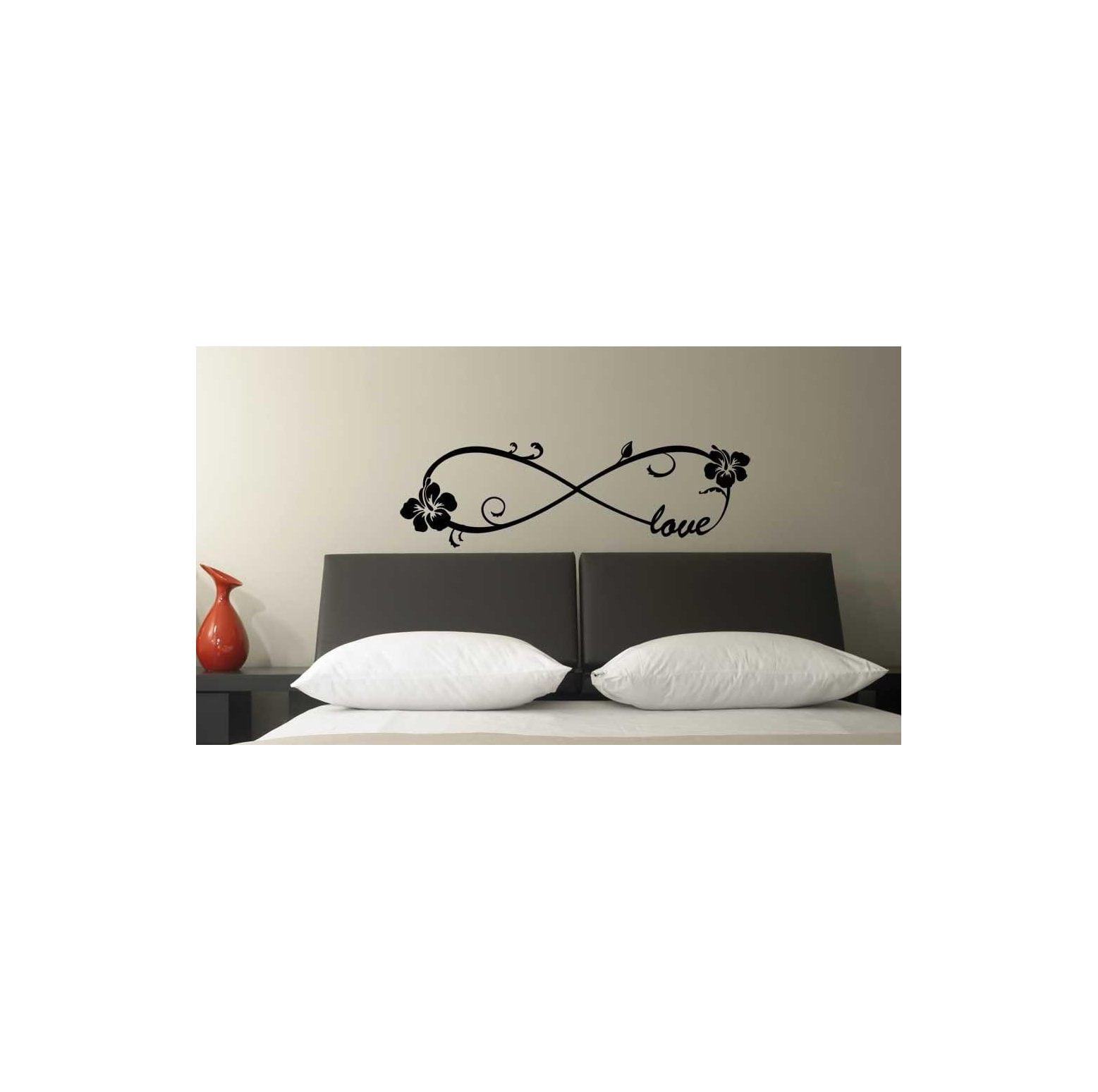 (36x11) Hibiscus Love Infinite Symbol Wall Vinyl Decal Quote Art Saying ...
