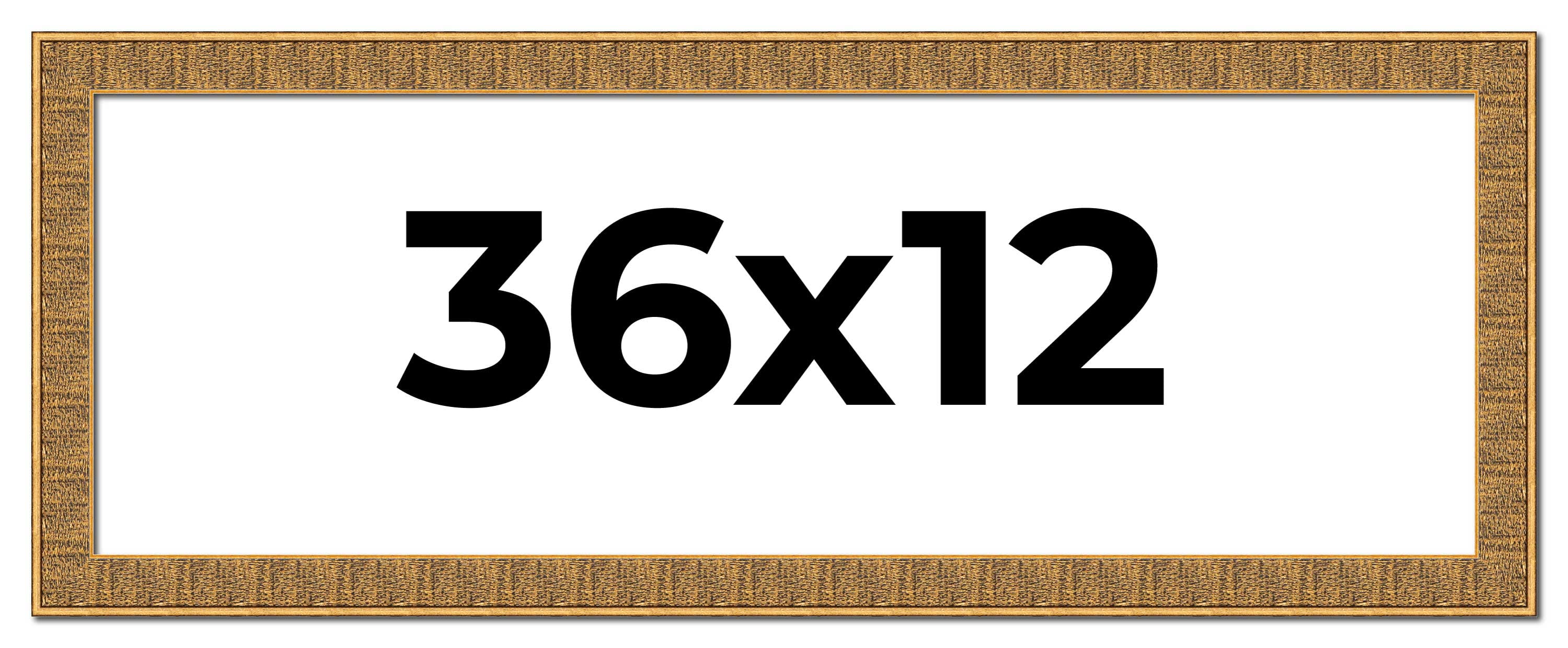 36x12 Frame Black and Gold Distressed Solid Wood Sonoma Picture Frame | 1.625 Inch Moulding ...