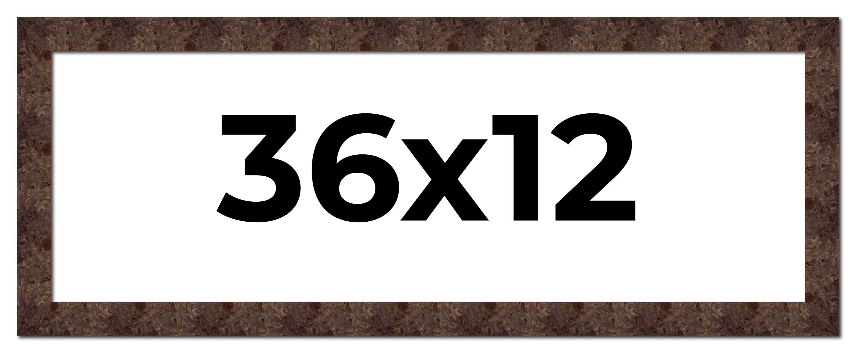 36x12 Frame Brown Burl Real Wood Picture Frame Width 1.625 Inches ...