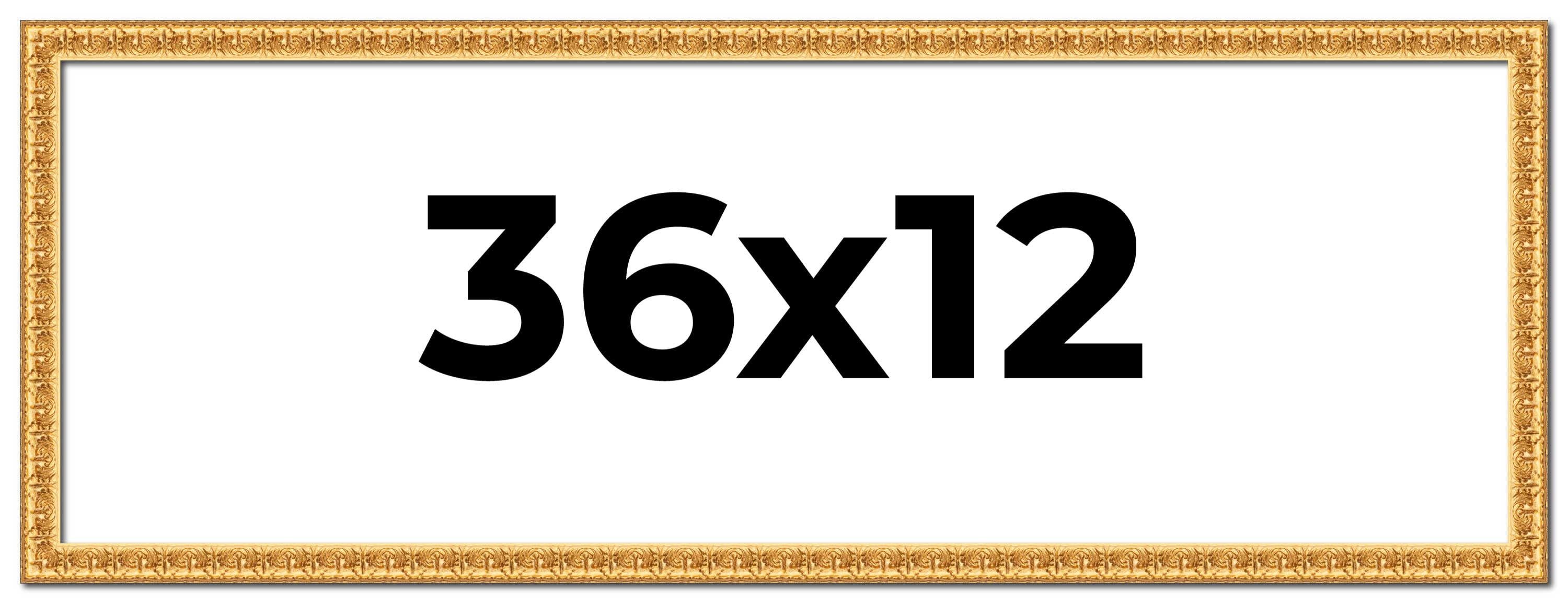 36x12 Frame Gold Real Wood Picture Frame Width 1 inches | Interior ...