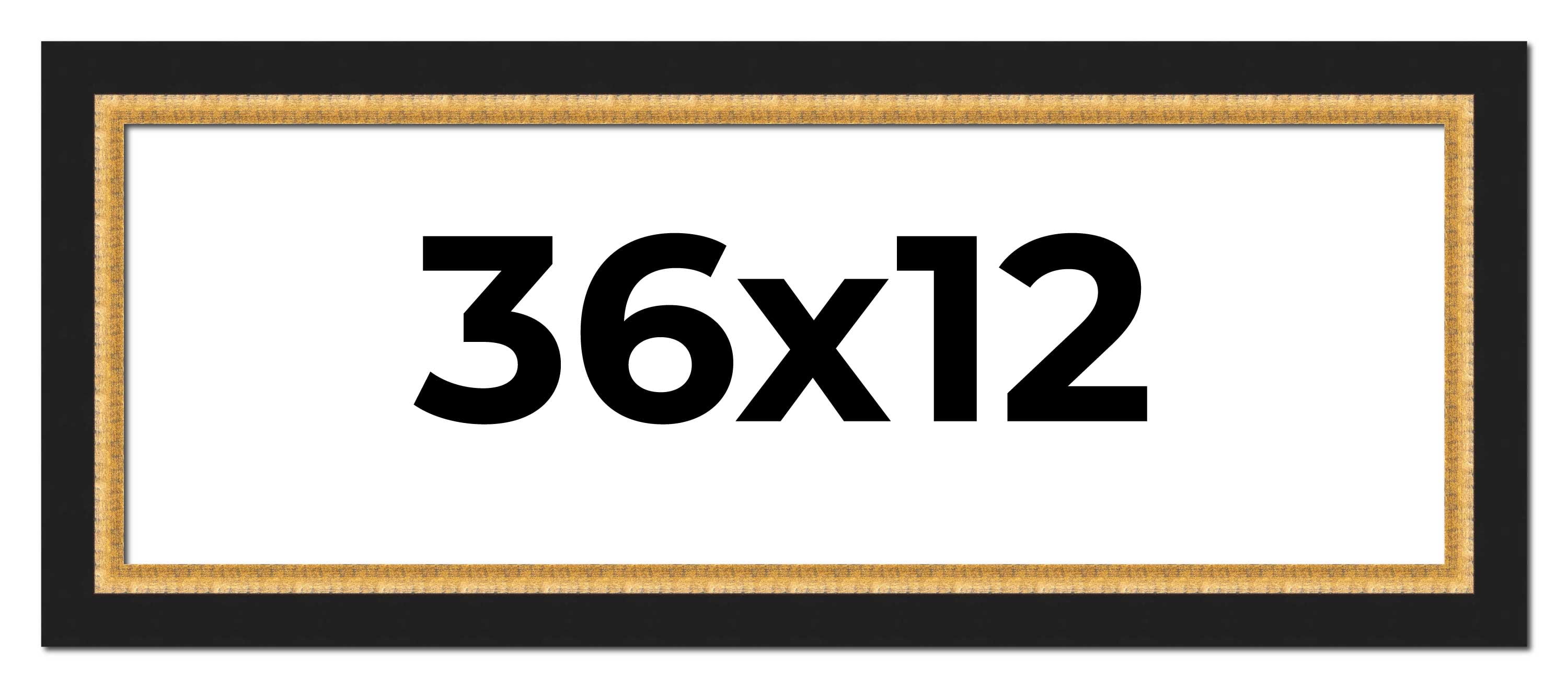 36x12 Frame Gold Real Wood Picture Frame Width 2.25 Inches | Interior ...