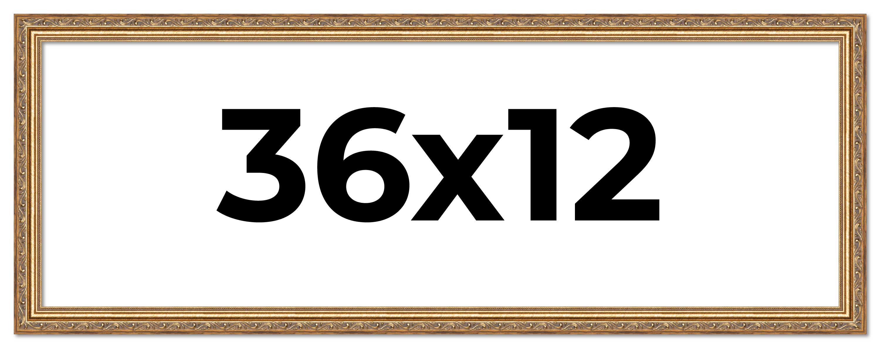 36x12 Frame Gold Solid Wood Picture Frame Width 1.25 Inches | Interior ...
