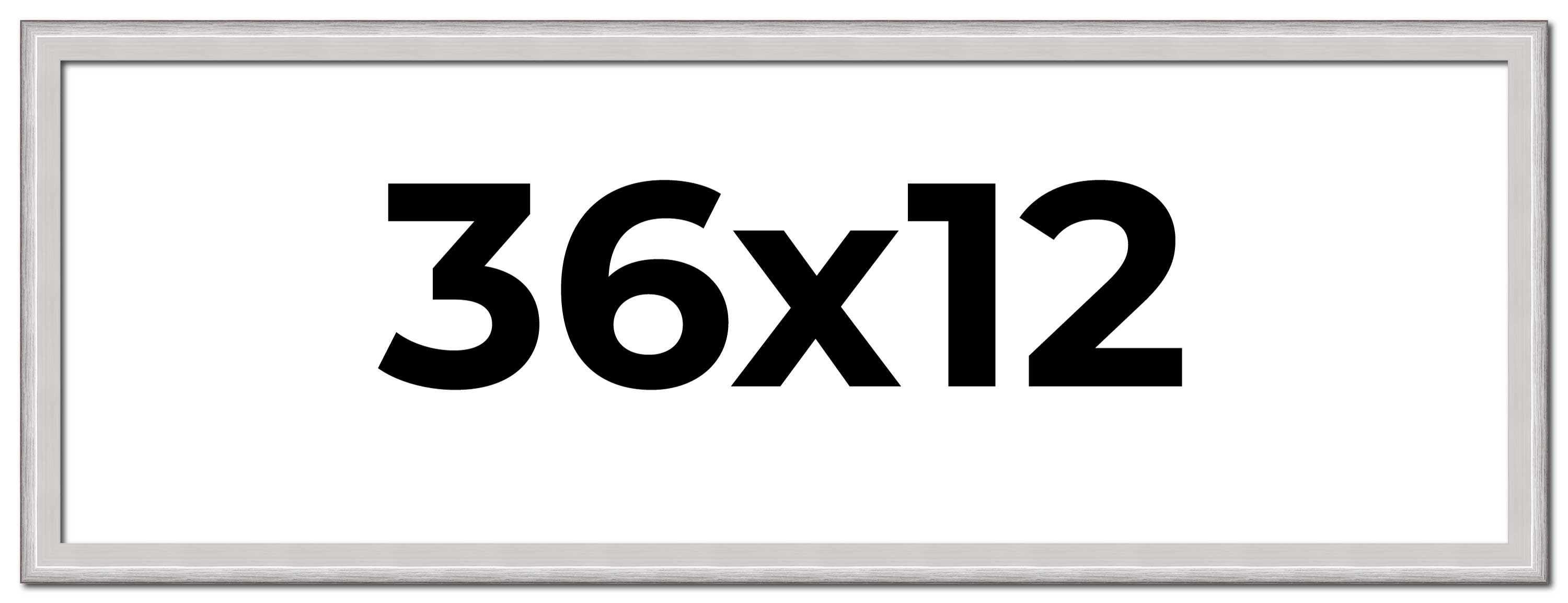 36x12 Frame Silver Inner Slope Bevel Picture Frame | 1 Inch Moulding ...