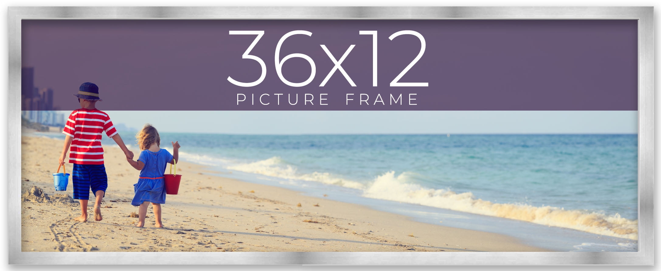 36x12 Frame Silver Real Wood Picture Frame Width 0.75 inches | Interior ...