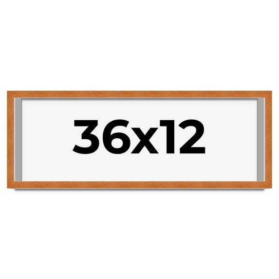 36x12 Shadow Box Frame Brown | 0.875 Inches Deep Real Wood Contemporary ...
