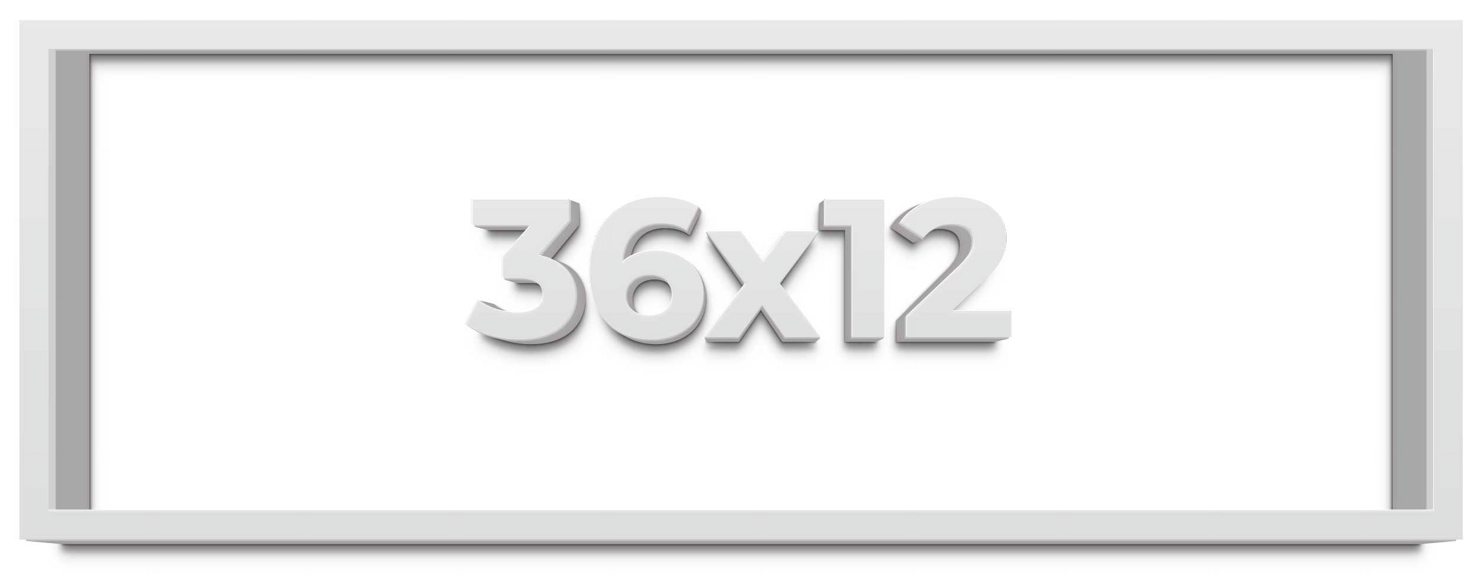 36x12 Shadow Box Frame White | 1 Inches Deep Real Wood Contemporary ...