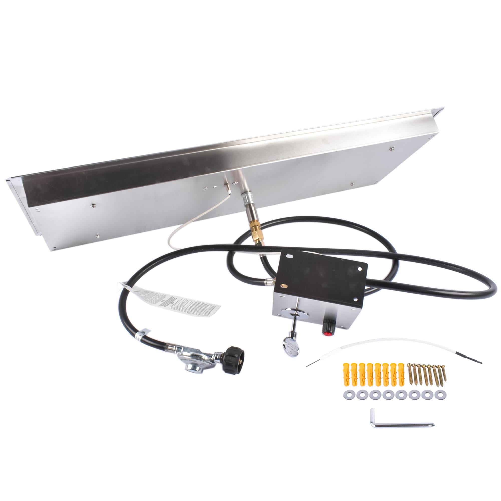 36x12-inch Fire Pit Pan Stainless Steel Fire Pit Burner Kit Rectangular ...
