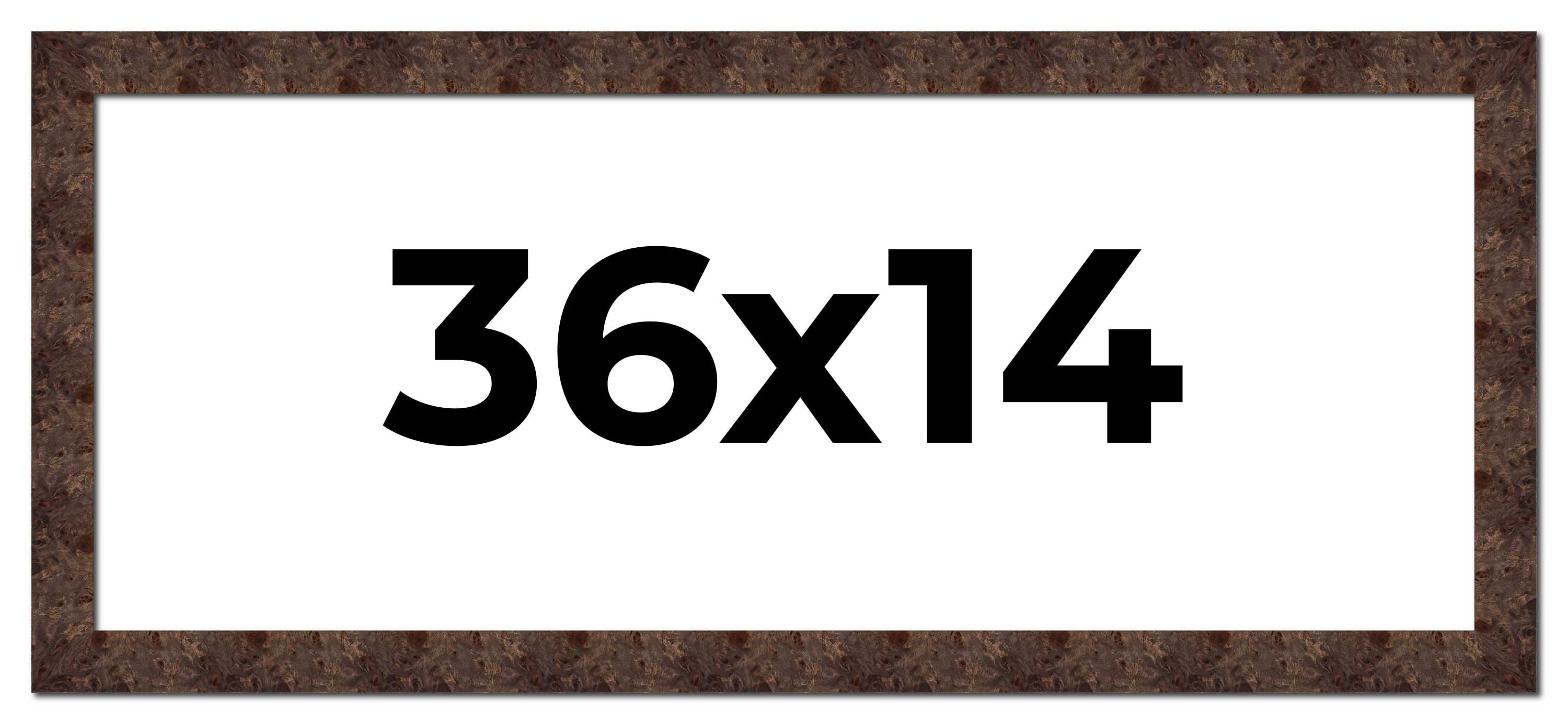 36x14 Frame Brown Burl Real Wood Picture Frame Width 1.625 Inches ...