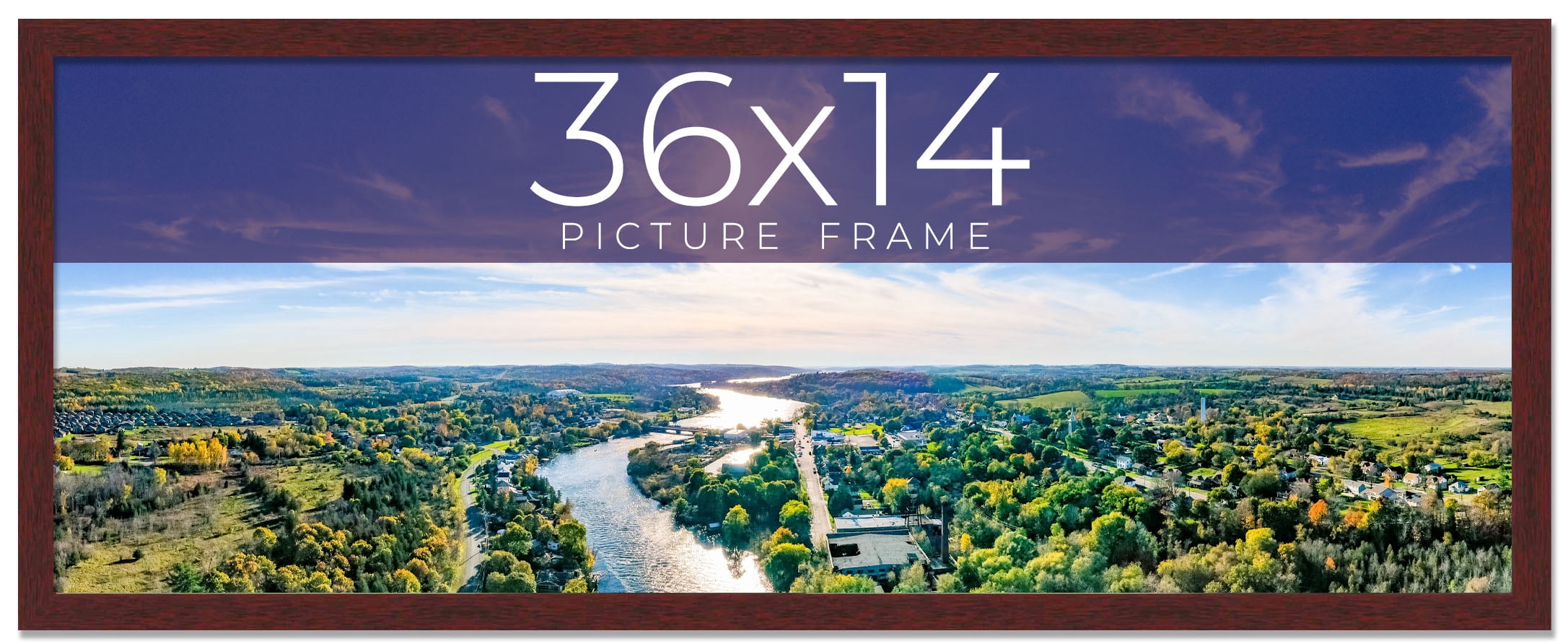36x14 Frame Brown Solid Wood Picture Frame Width 0.75 Inches | Interior ...