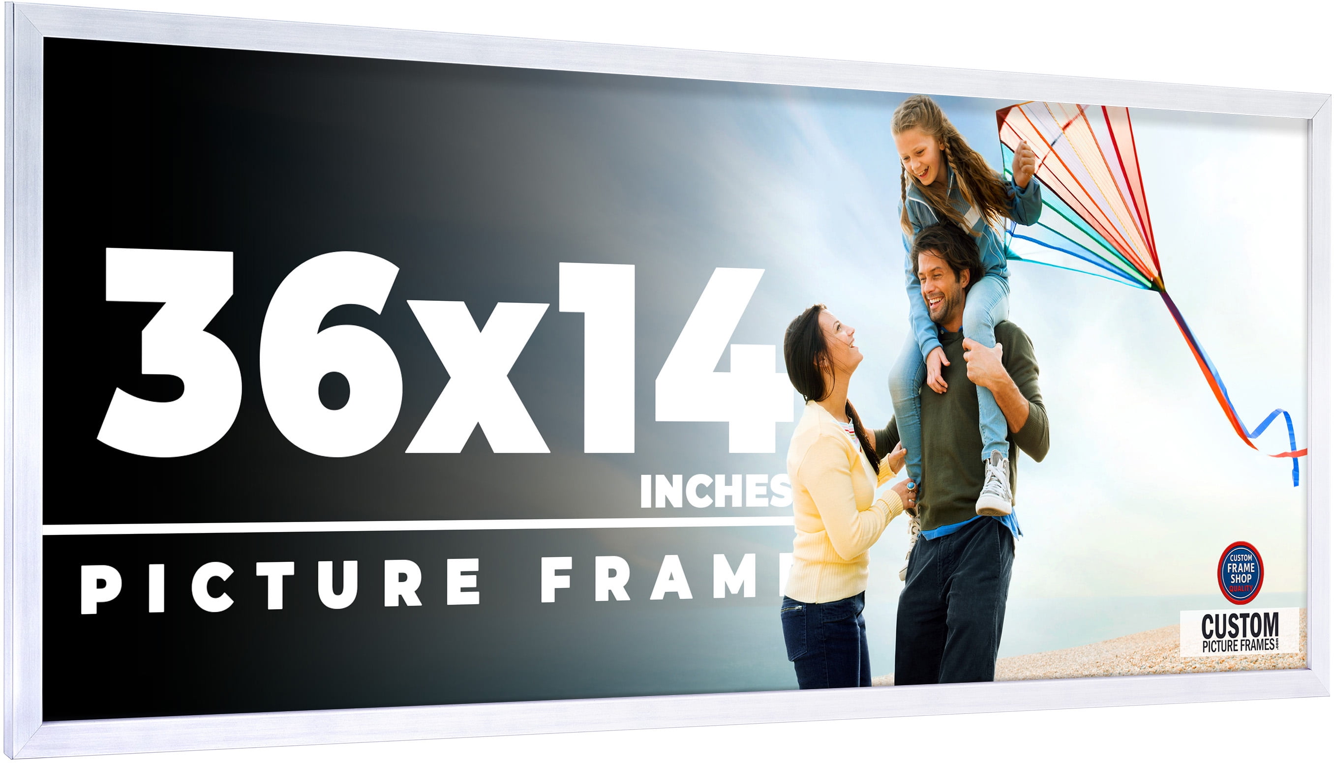 36x14 Frame Silver Real Wood Picture Frame Width 0.75 inches | Interior ...