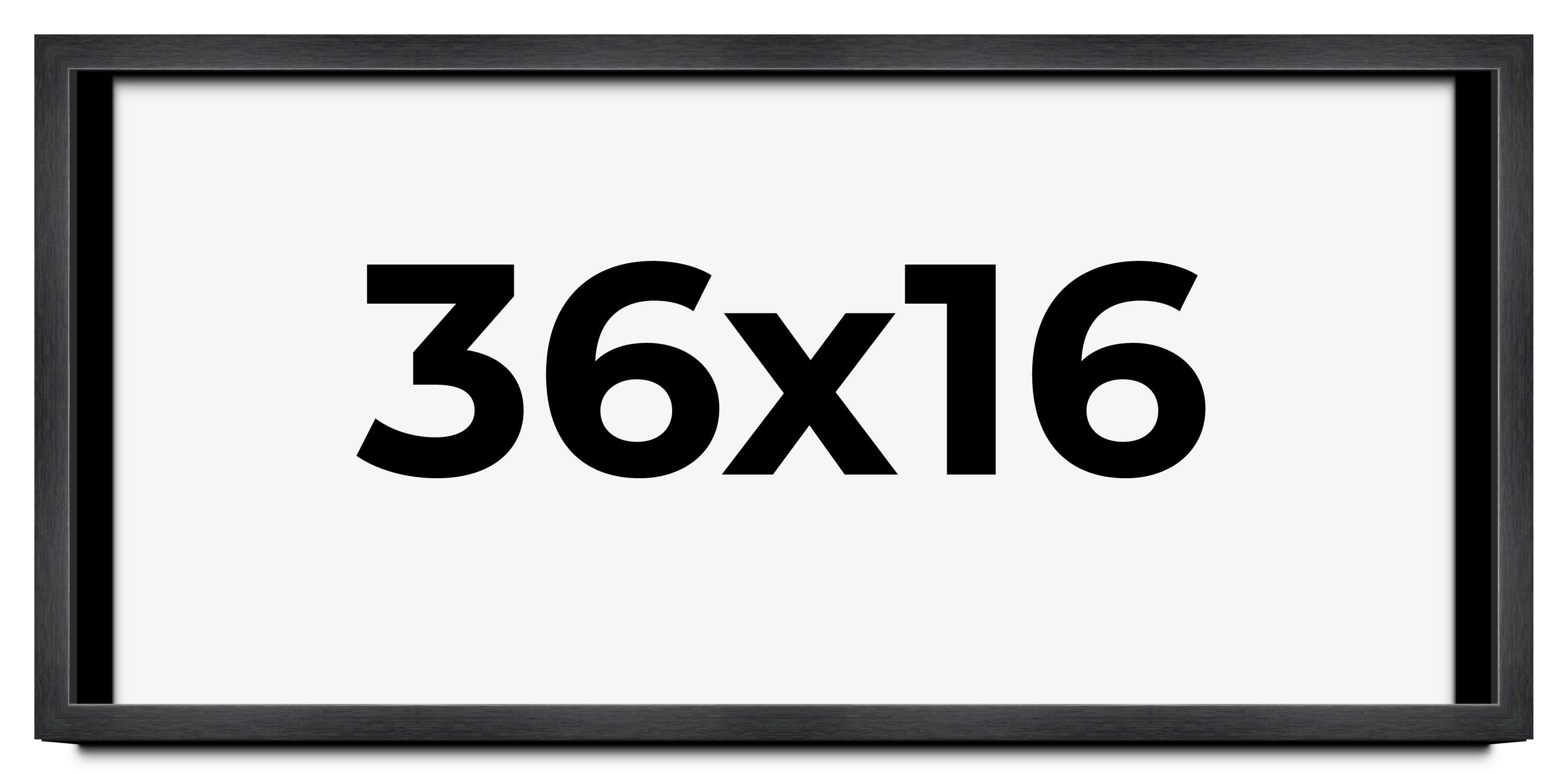 36x16 Frame Black Charcoal Grey Wood Textured Picture Frame | 0.75 Inch ...