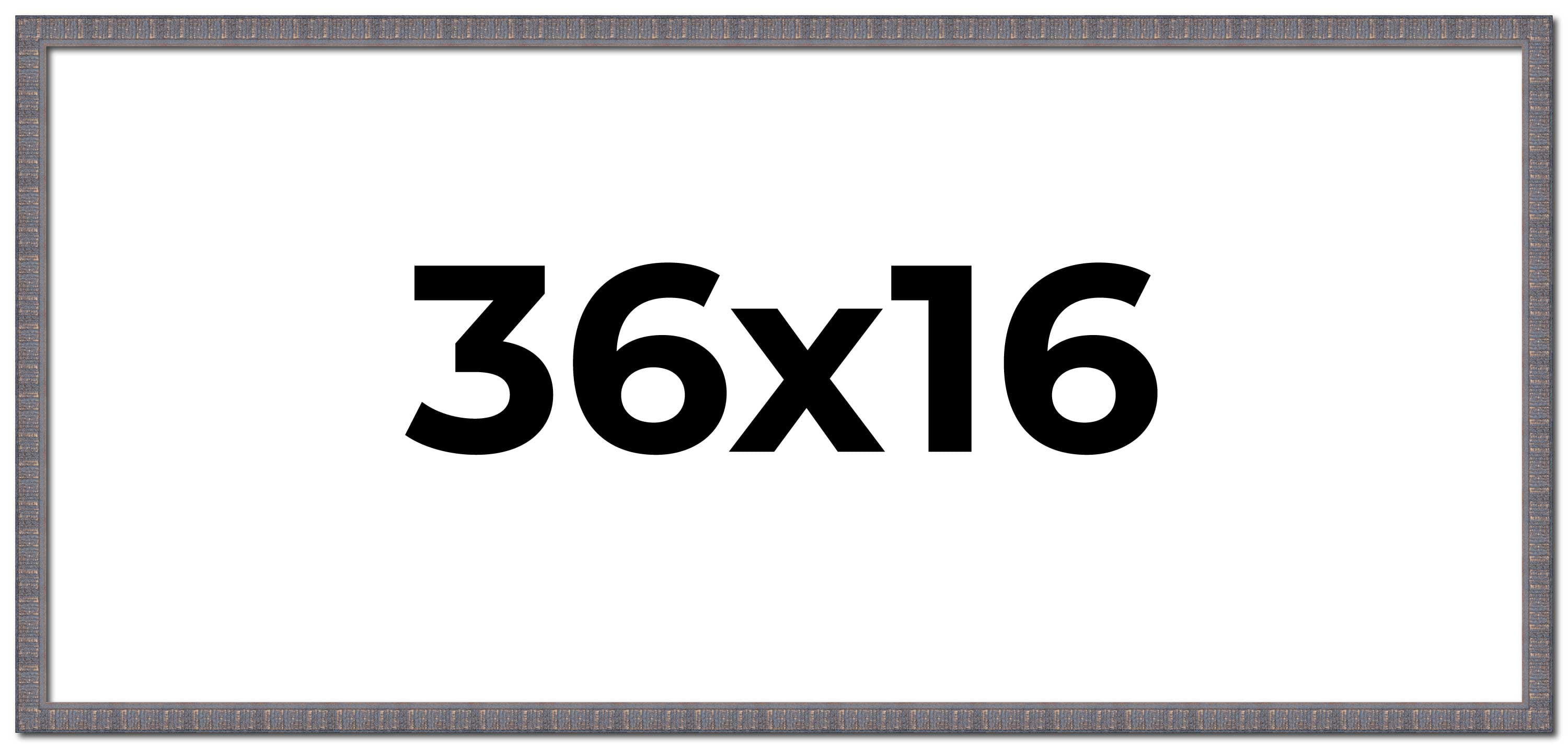 36x16 Frame Blue Kingsley Pewter Solid Wood Picture Frame Width 0.75 ...