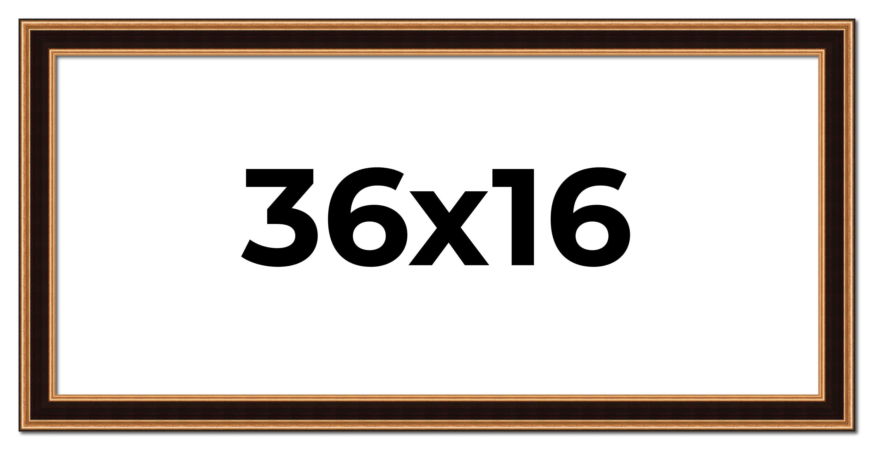 36x16 Frame Gold Brown Plein Air Vintage Solid Wood Picture Frame | 1. ...
