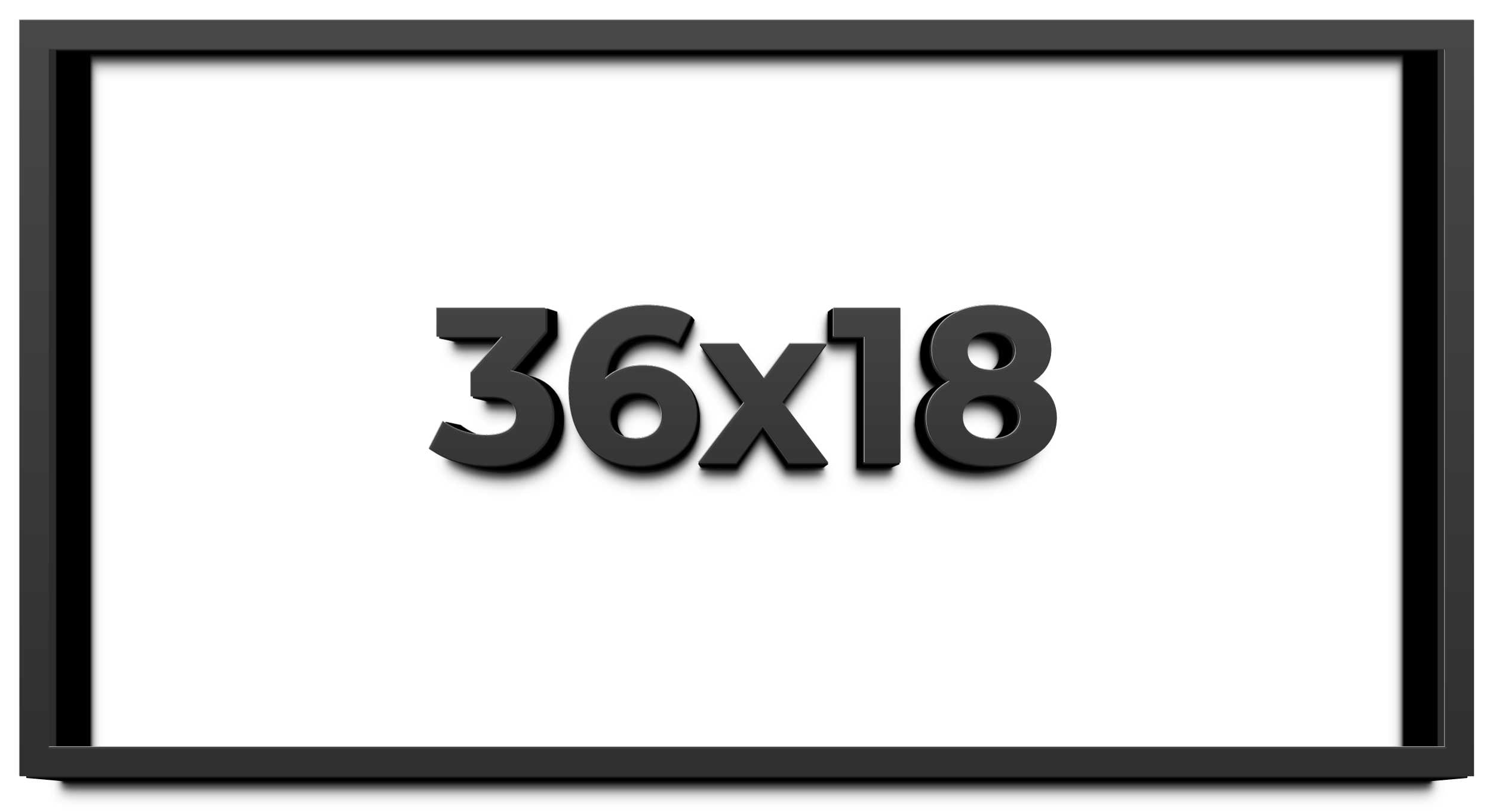 36x18 Shadow Box Frame Black | 2 Inches Deep Real Wood Contemporary ...