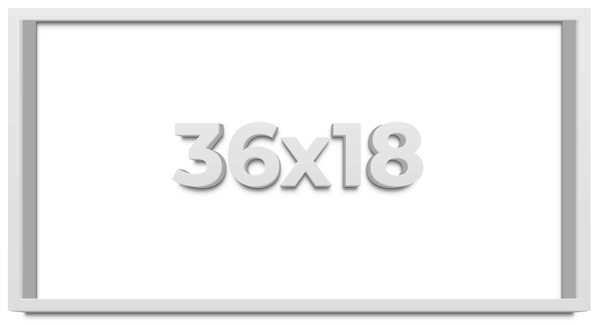 36x18 Shadow Box Frame White | 2 Inches Deep Real Wood Contemporary ...