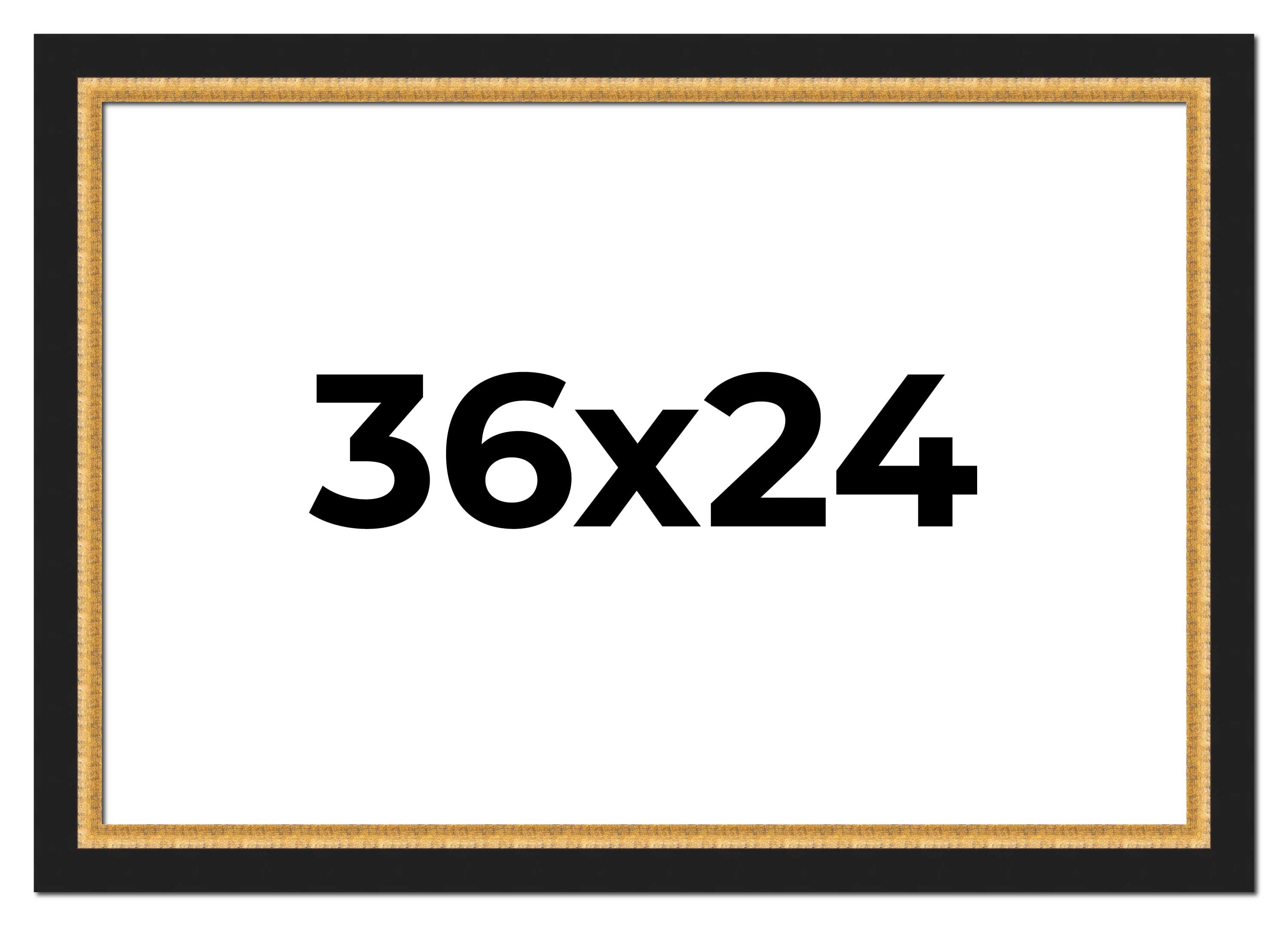 36x24 Frame Gold Real Wood Picture Frame Width 2.25 Inches | Interior ...
