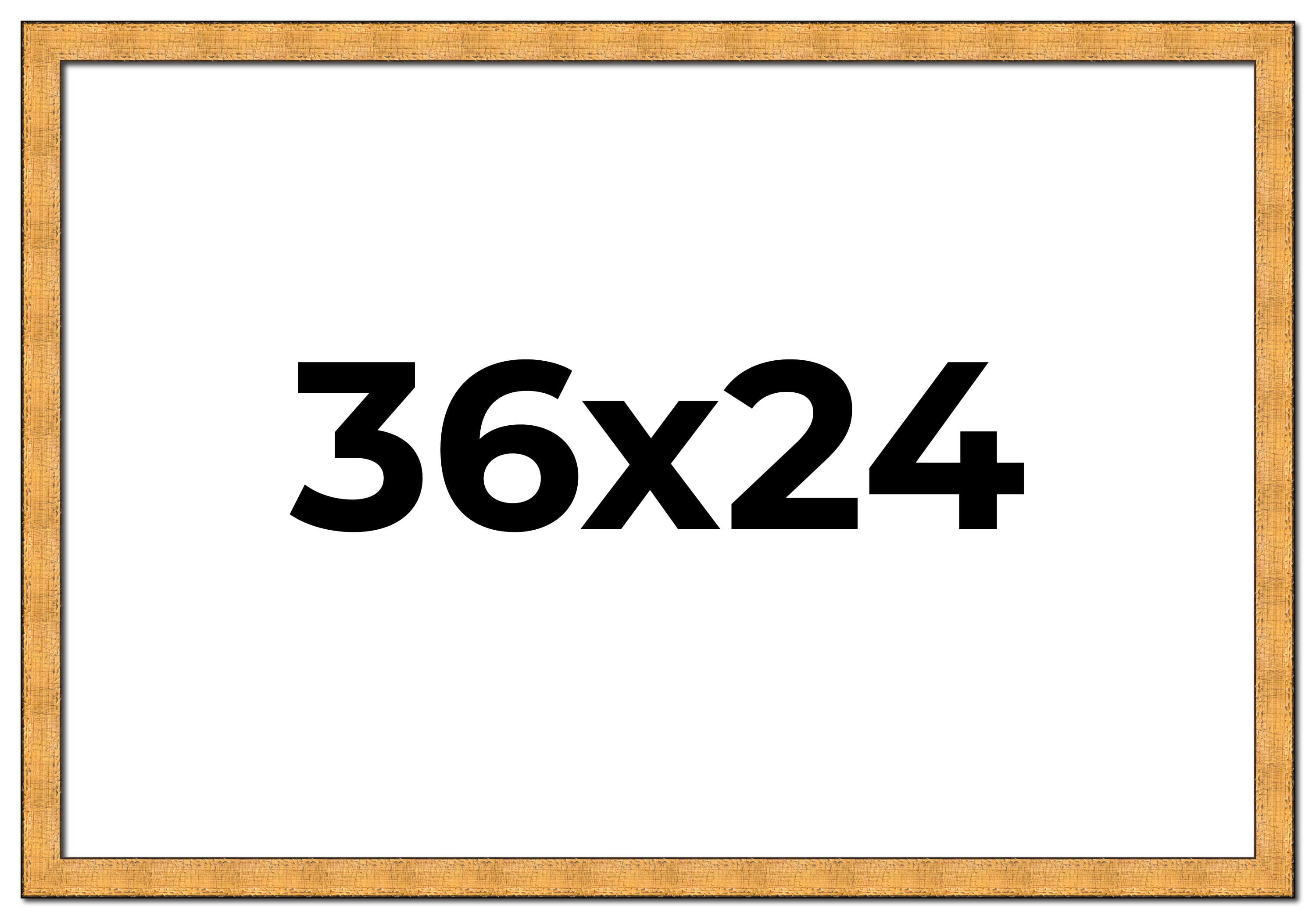 36x24 Frame Gold Rustic Solid Wood Picture Frame | 1.25 Inch Wide ...