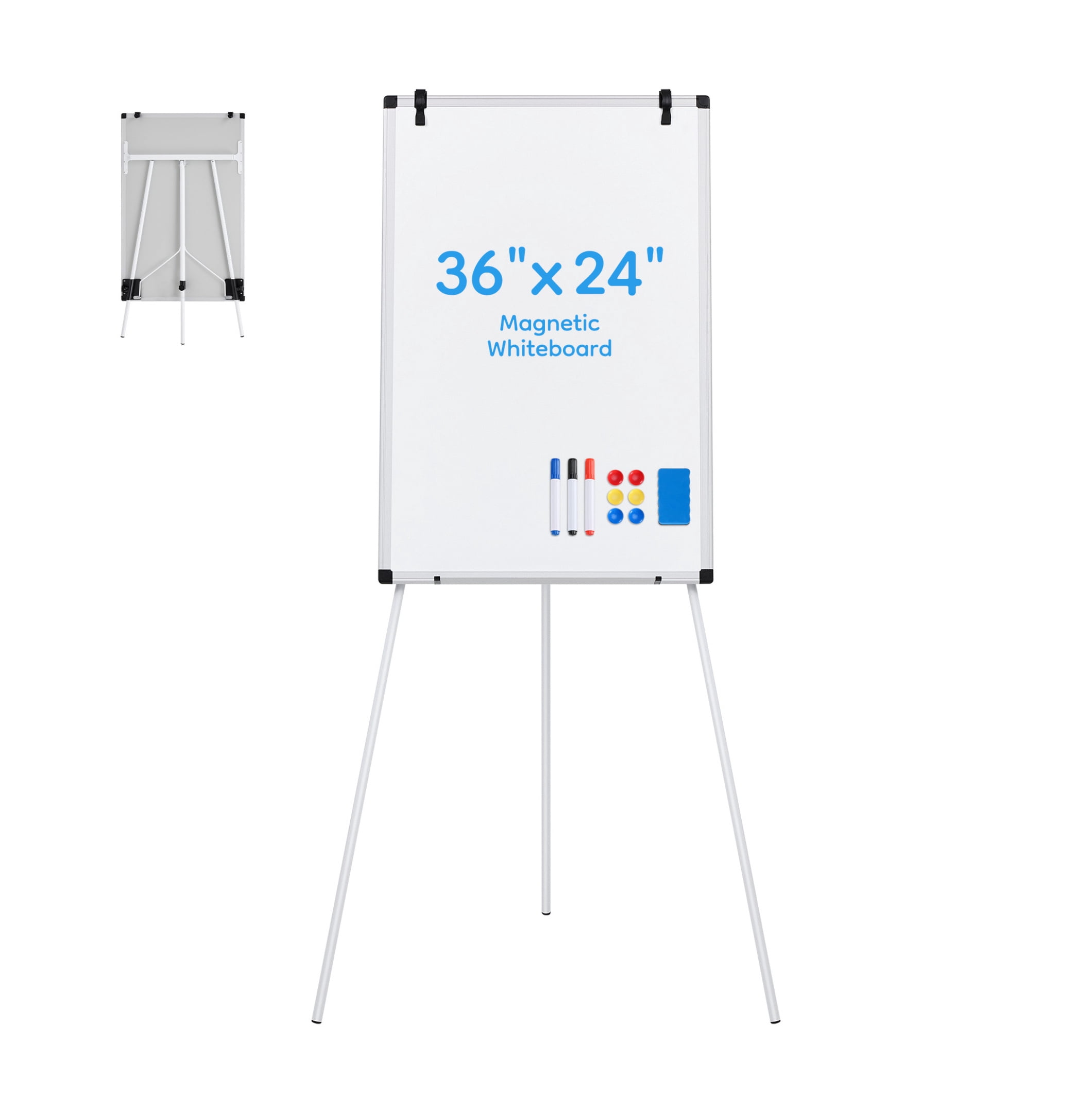 36x24 Magnetic Whiteboard, Portable Tripod Easel - School, Home, Office ...
