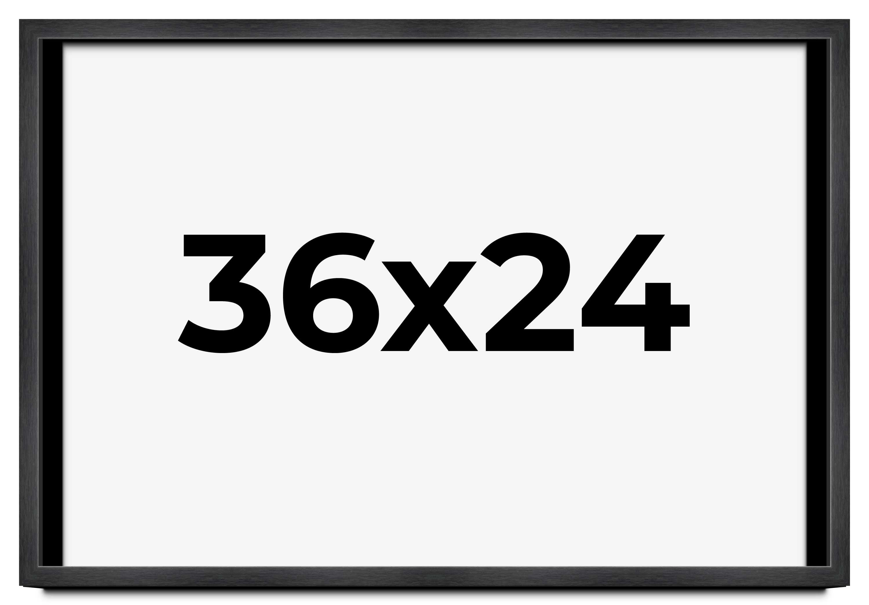 36x24 Shadow Box Frame Grey Charcoal Black | 0.875 Inches Deep | Wood ...