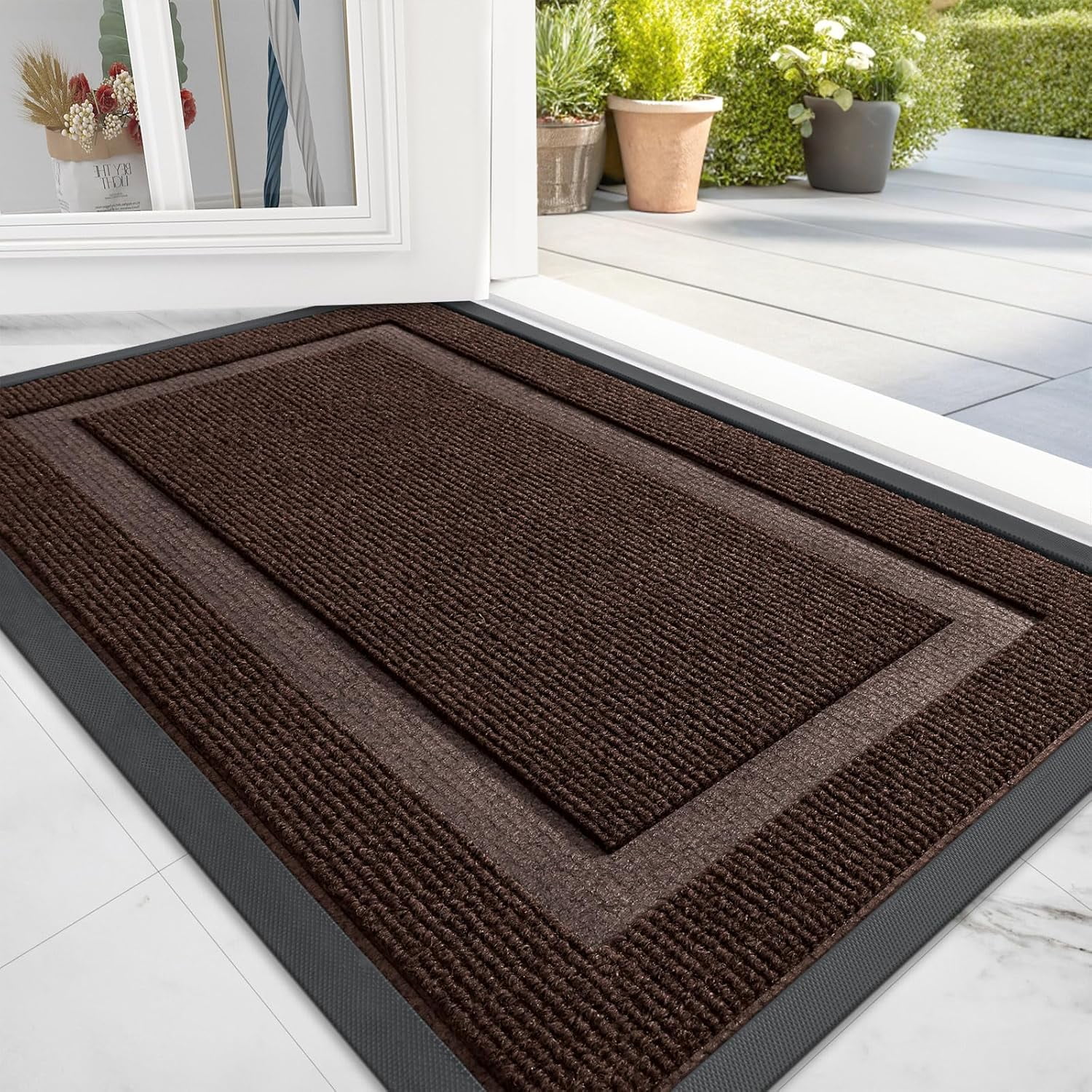 36x24 Waterproof All-Weather Door Mat – Indoor/Outdoor Natural Rubber ...