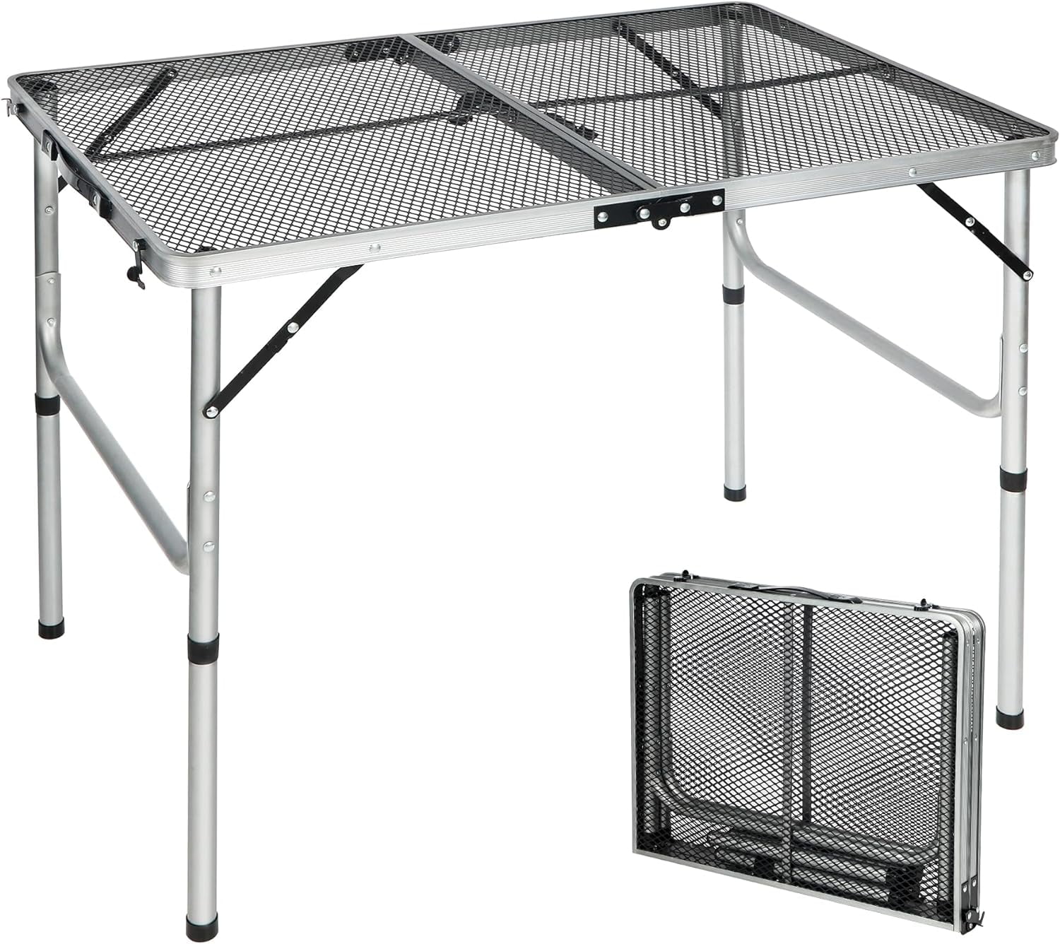 **36x24 folding grill table for outside, lightweight portable metal aluminum outdoor grill table ...
