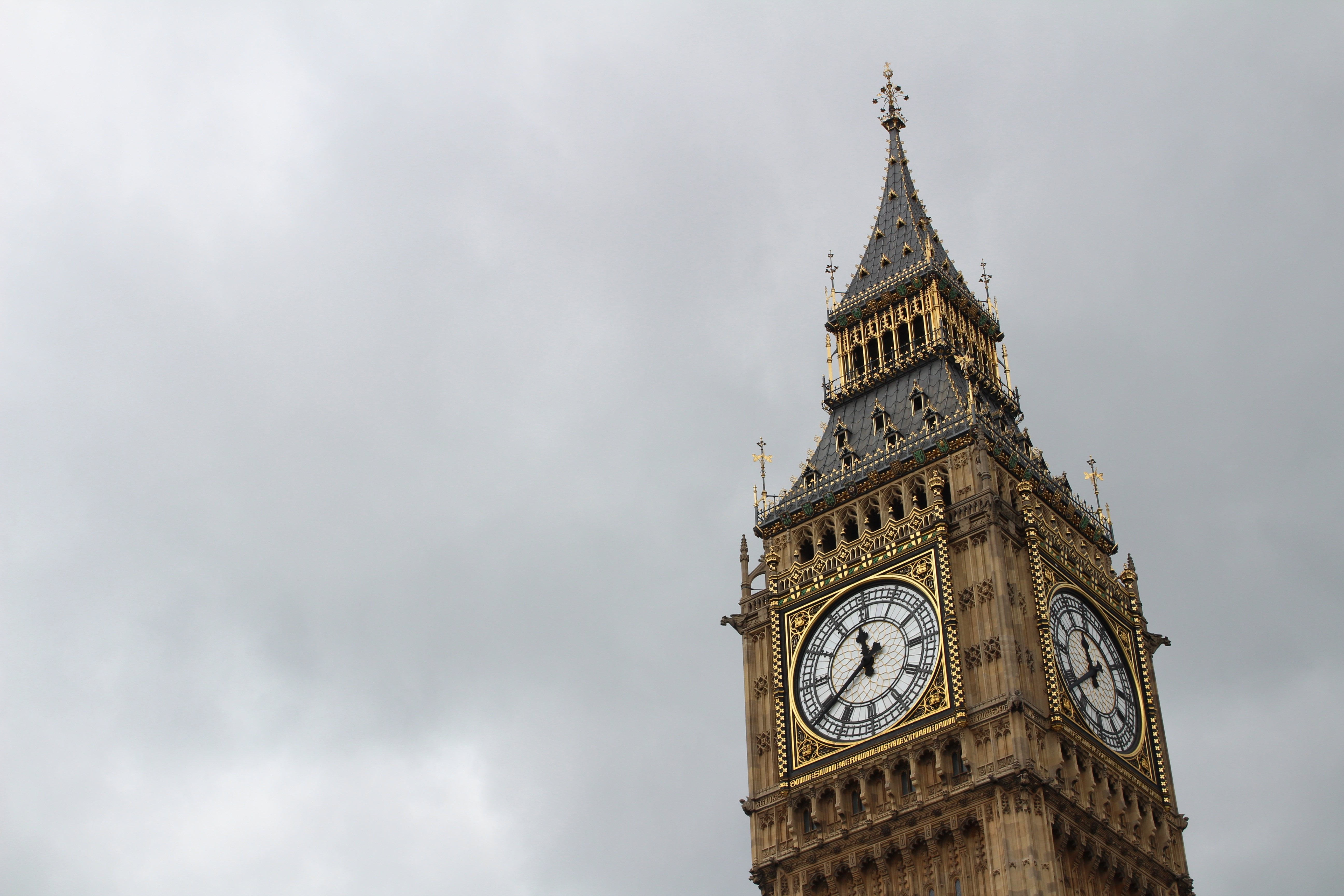 36x24in Photo Paper Big Ben Clock Tower Landmark Tower Sky Clouds ...