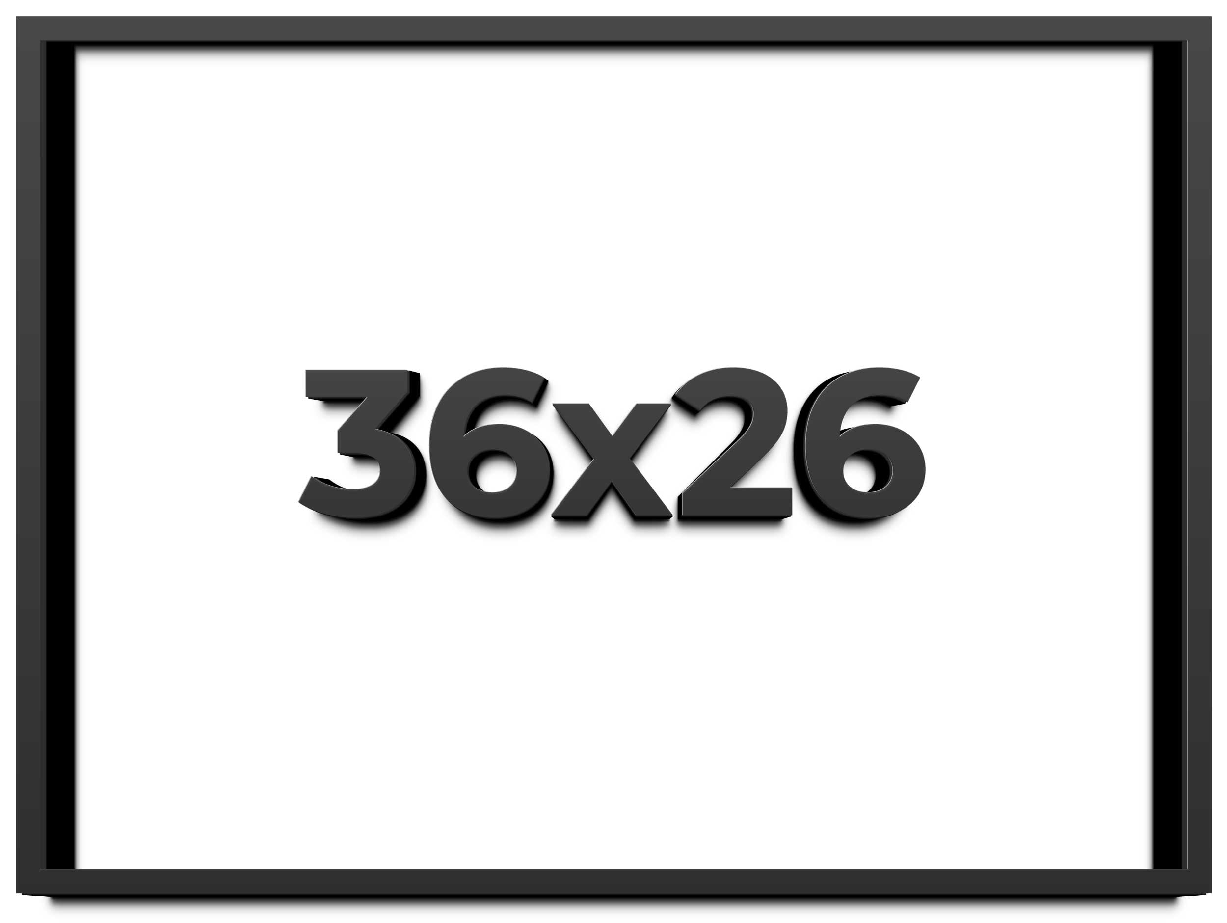 36x26 Shadow Box Frame Black | 1 inches Deep Real Wood Contemporary ...
