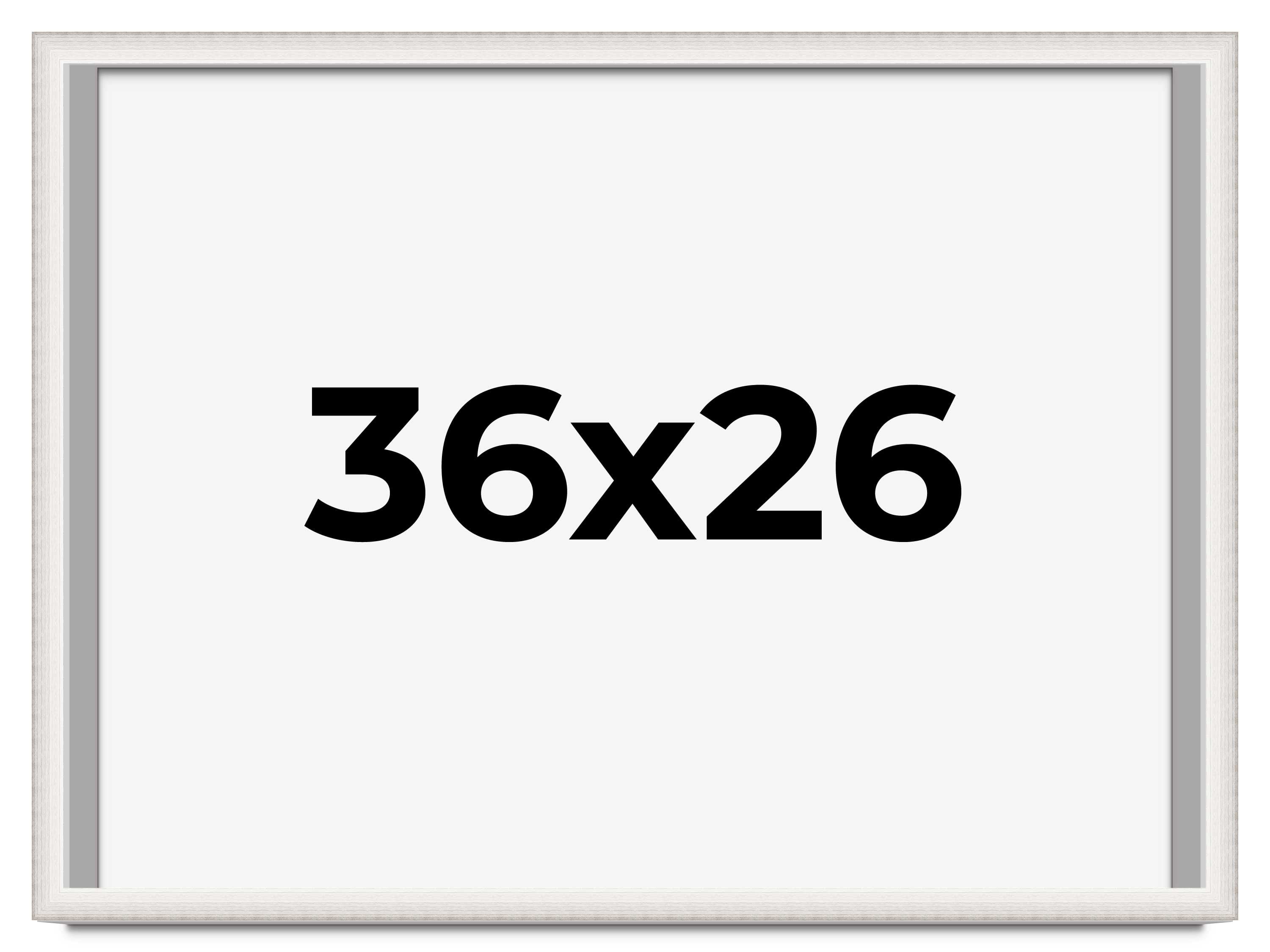 36x26 Shadow Box Silver Brushed Striped Display Frame | 1.625 Inches ...