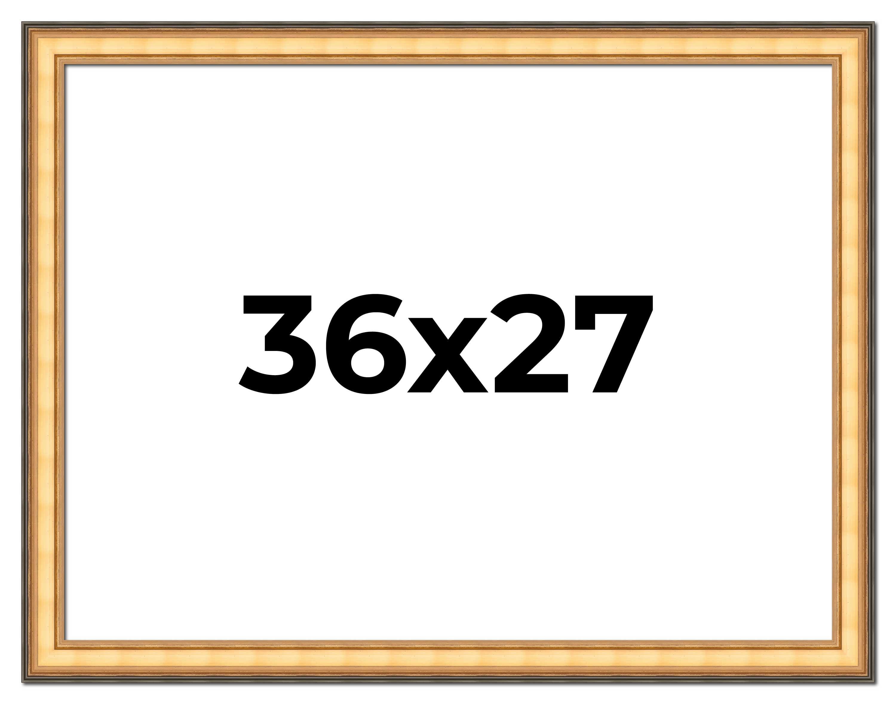 36x27 Frame Gold Plein Aire Solid Wood Picture Frame Width 2 Inches ...